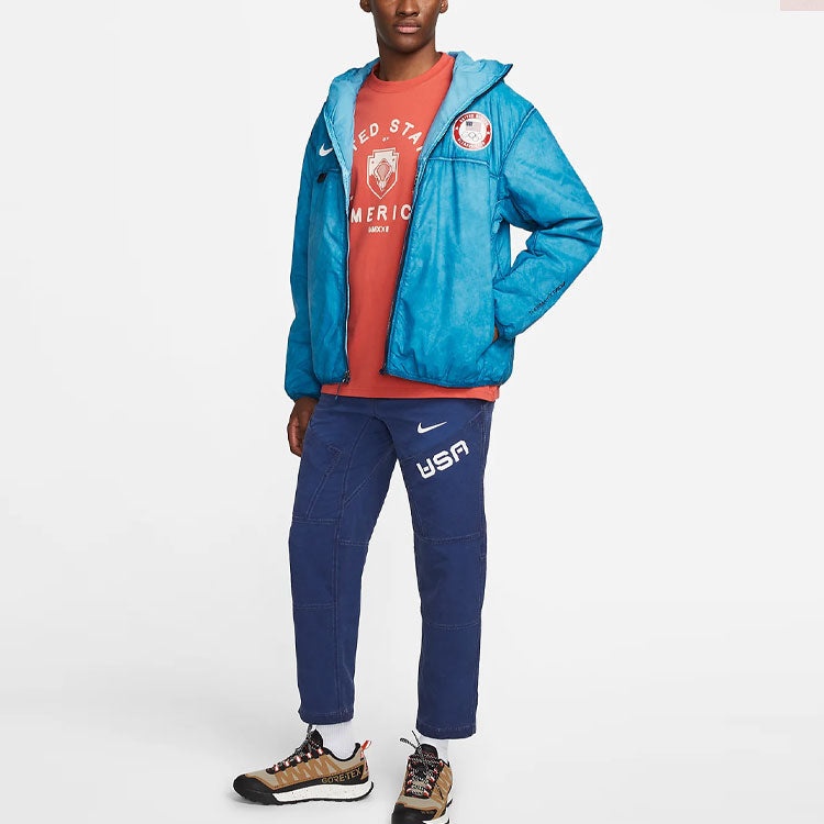 Nike Men's Nike SS22 Alphabet Printing Hooded h With Down Feather Blue ...