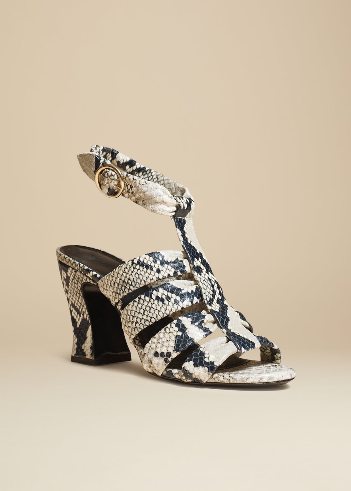 KHAITE The Perth Heel in Python-Embossed Leather | REVERSIBLE