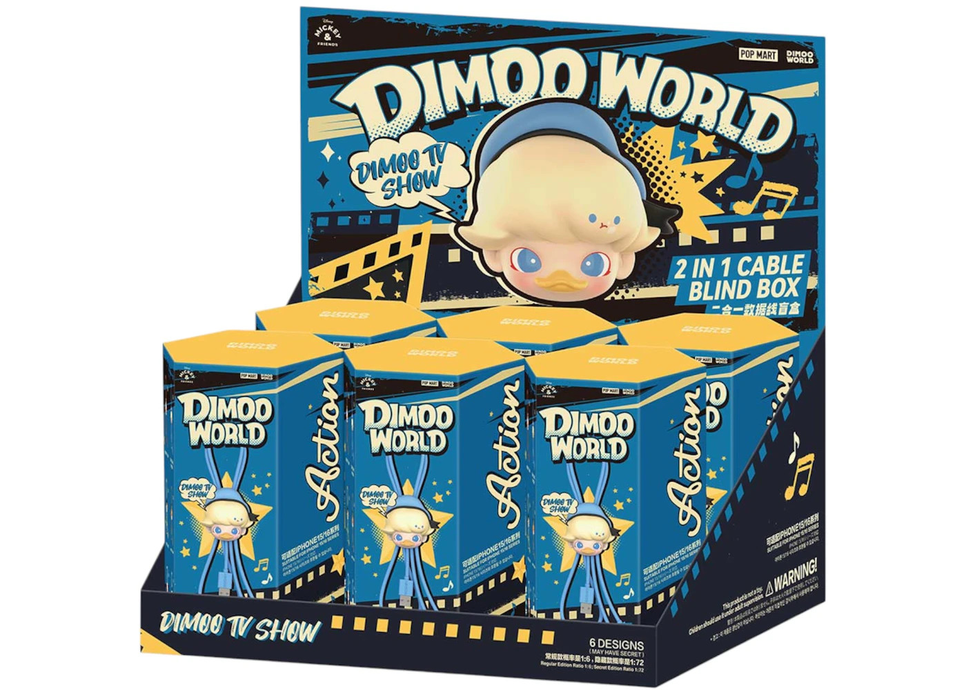 POP MART Pop Mart DIMOO World x Disney Series 2 in 1 Cable Sealed Case ...