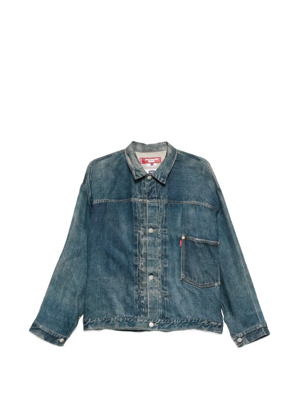 Junya Watanabe MAN faded-effect cinch-strap denim jacket - WQ-J904-101 ...