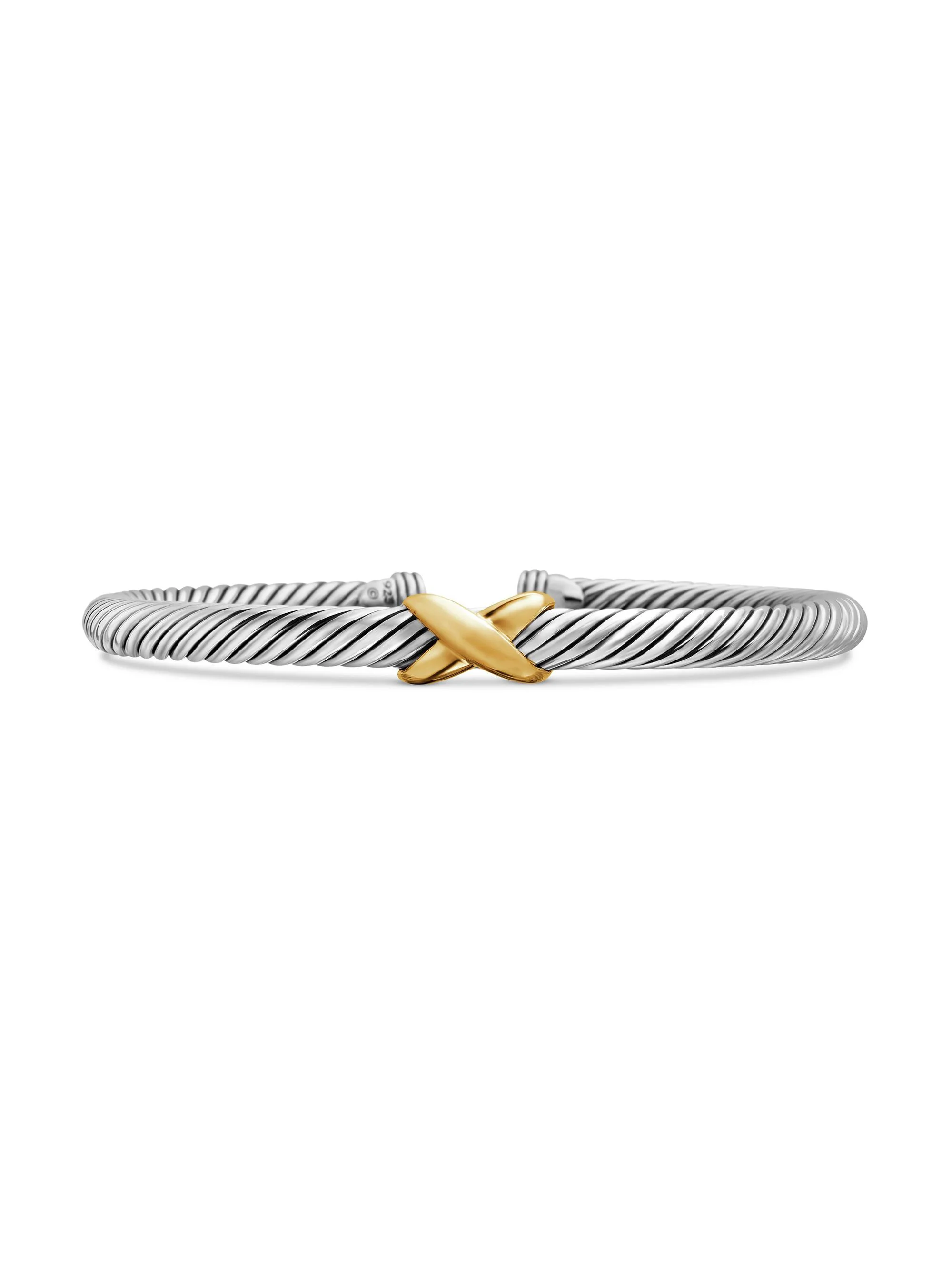 DAVID YURMAN Women's X Classic Cable Station Bracelet in Sterling ...