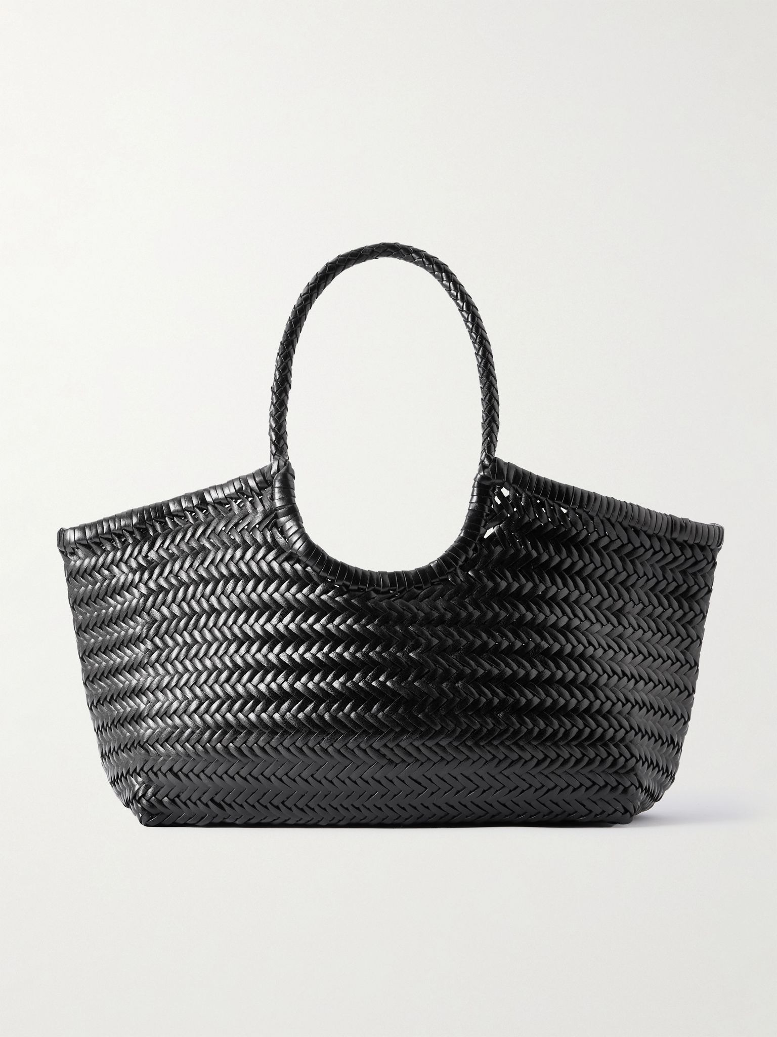 DRAGON DIFFUSION Nantucket large woven leather tote Black | REVERSIBLE