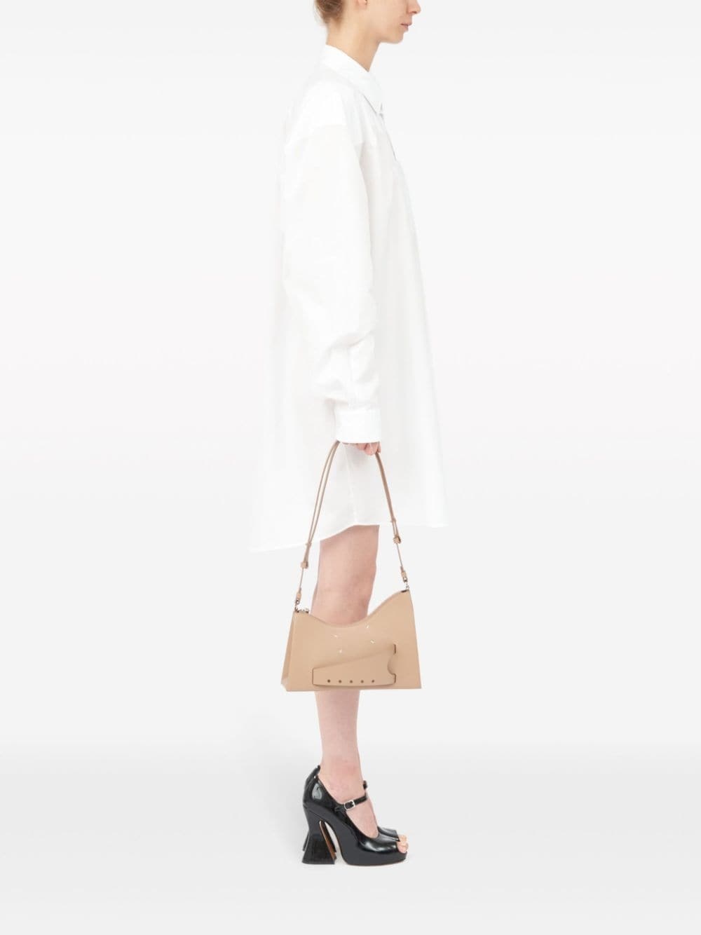 Maison Margiela small Snatched leather shoulder bag | REVERSIBLE