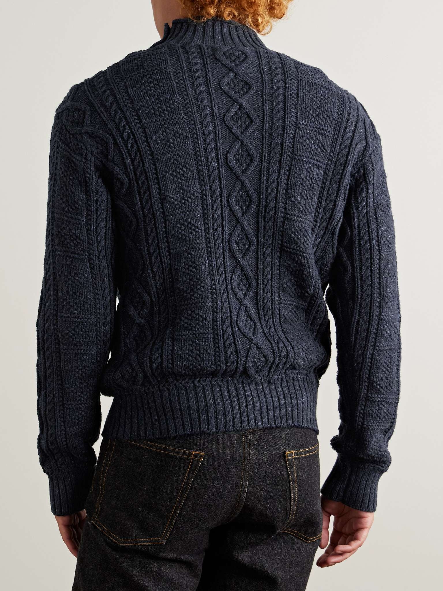 RRL by Ralph Lauren Cable-Knit Cotton Mock-Neck Sweater | REVERSIBLE