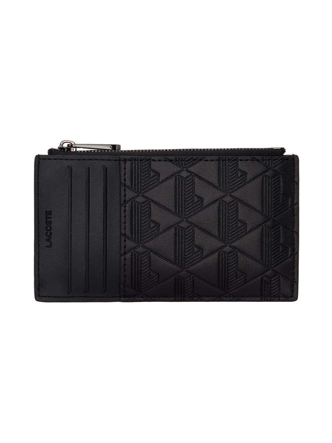 LACOSTE Black Monogramme Zipped Wallet | REVERSIBLE