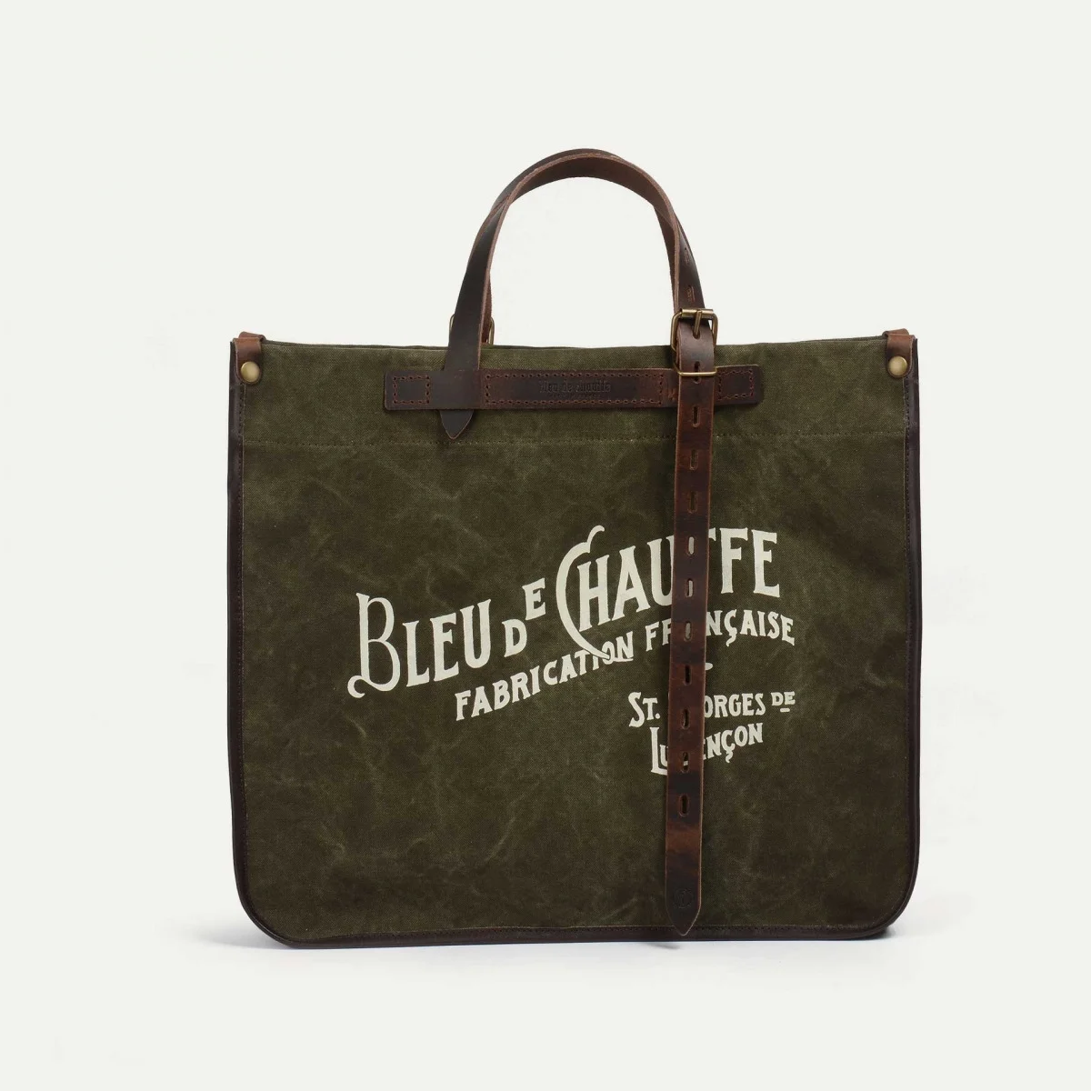 Bleu de Chauffe BAZAR TOTE BAG - DARK KHAKI STONEWASHED | REVERSIBLE