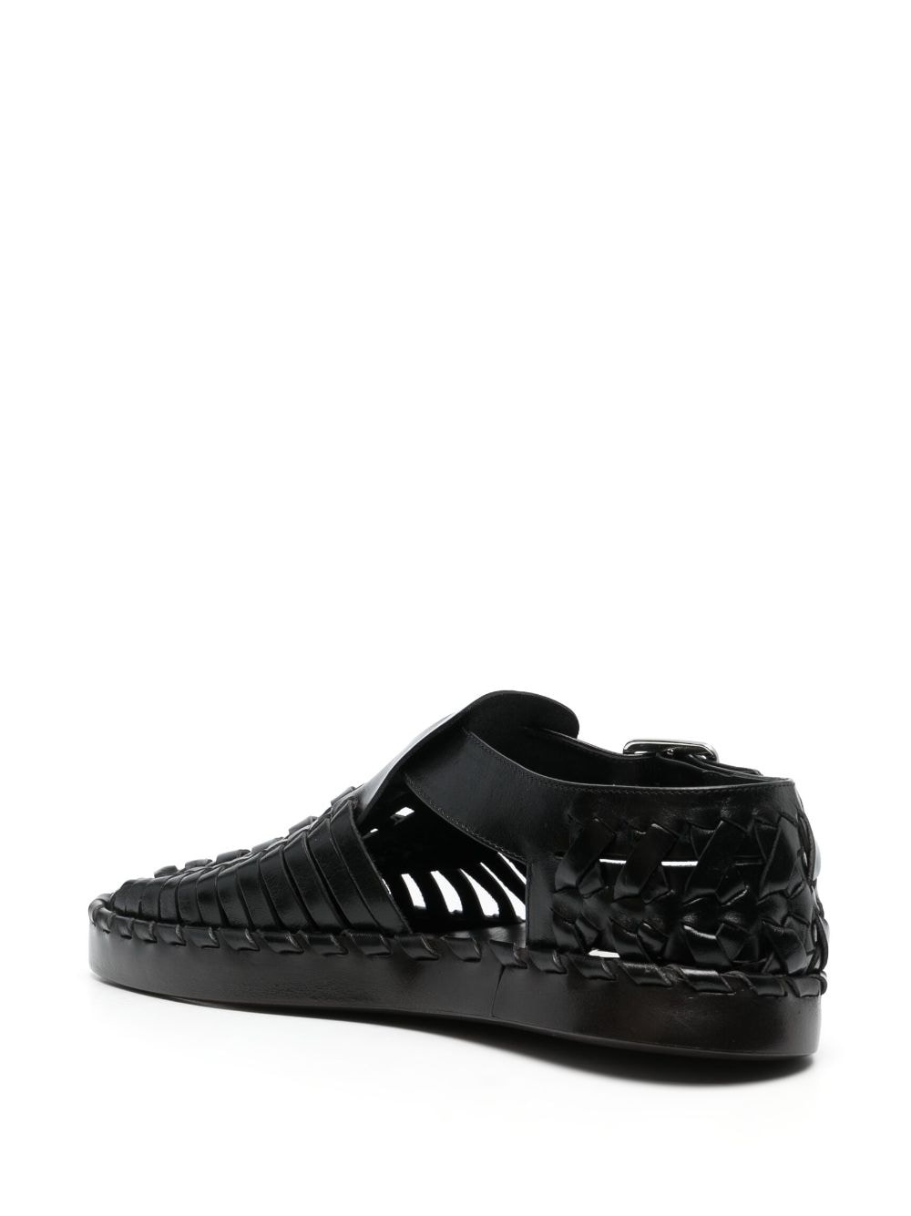 Jil Sander woven leather flat sandals | REVERSIBLE