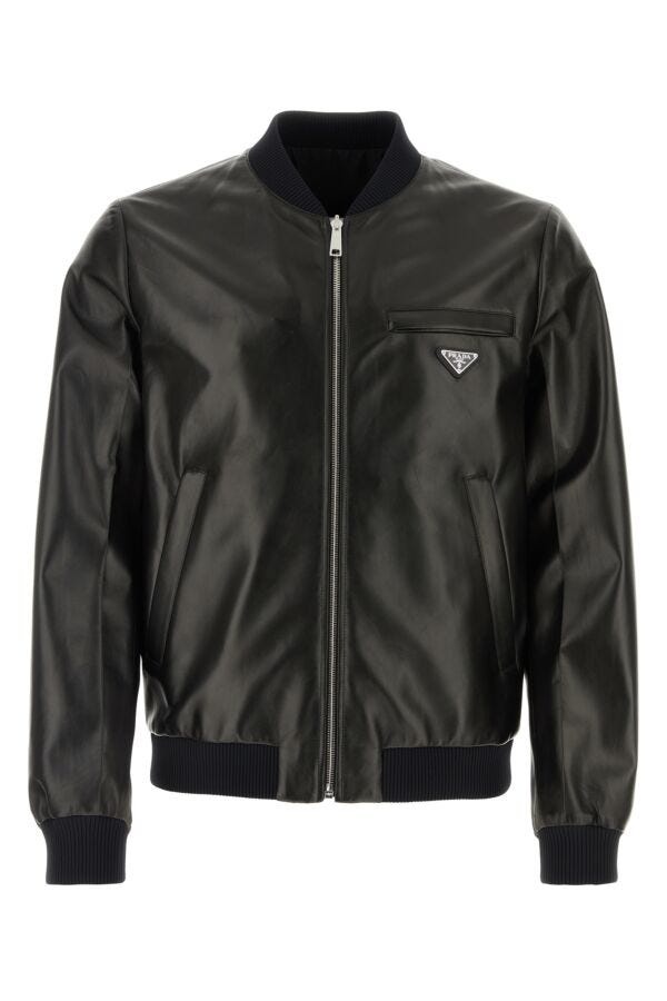 Prada Prada Man Black Nappa Leather Reversible Bomber Jacket | luosophy ...