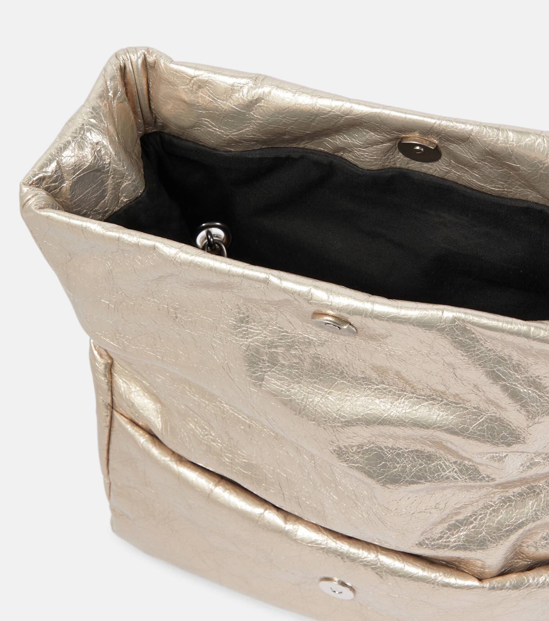 BALENCIAGA Monaco Small metallic leather shoulder bag | REVERSIBLE