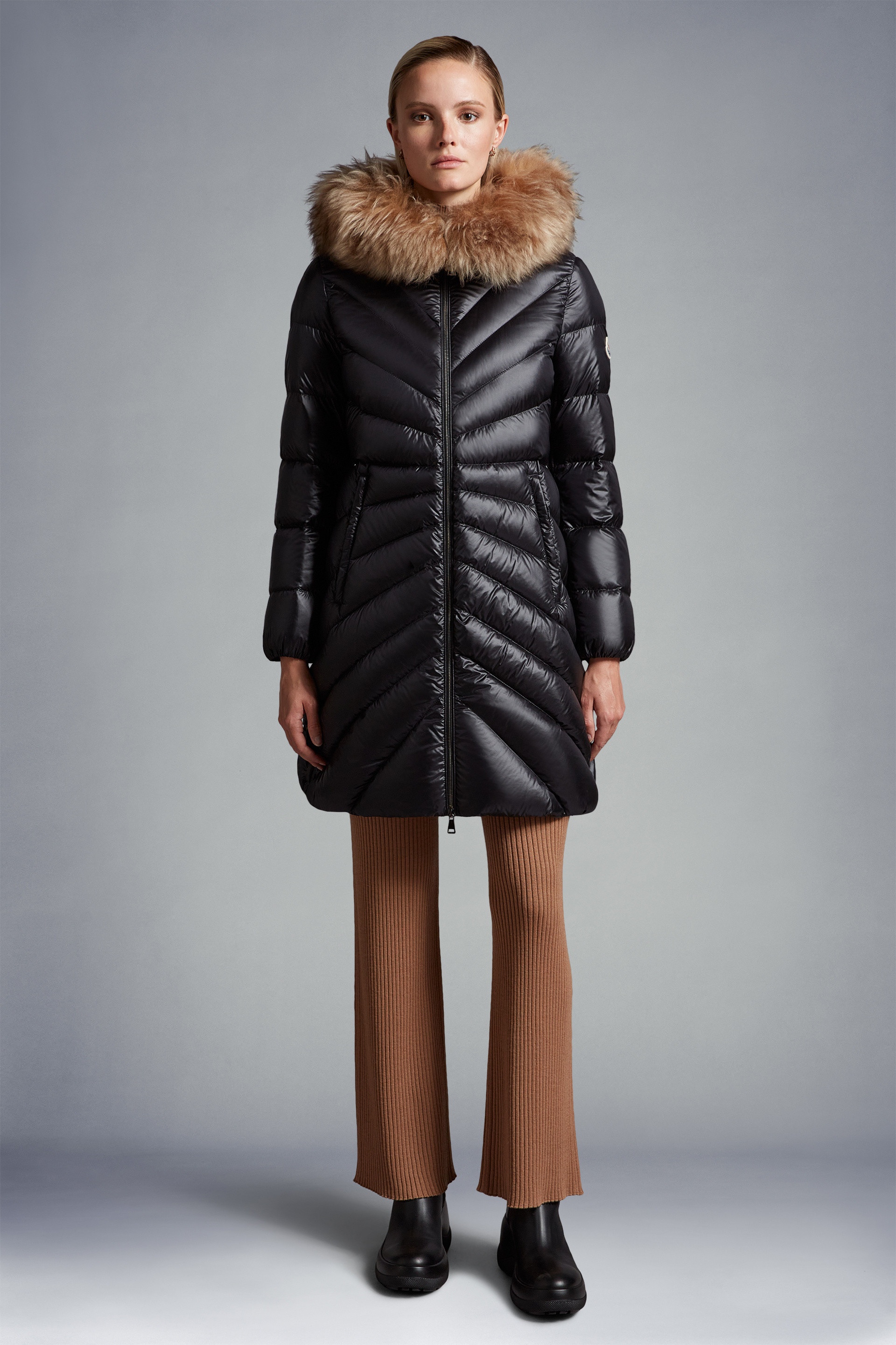 Moncler Chandre Long Down Jacket | REVERSIBLE