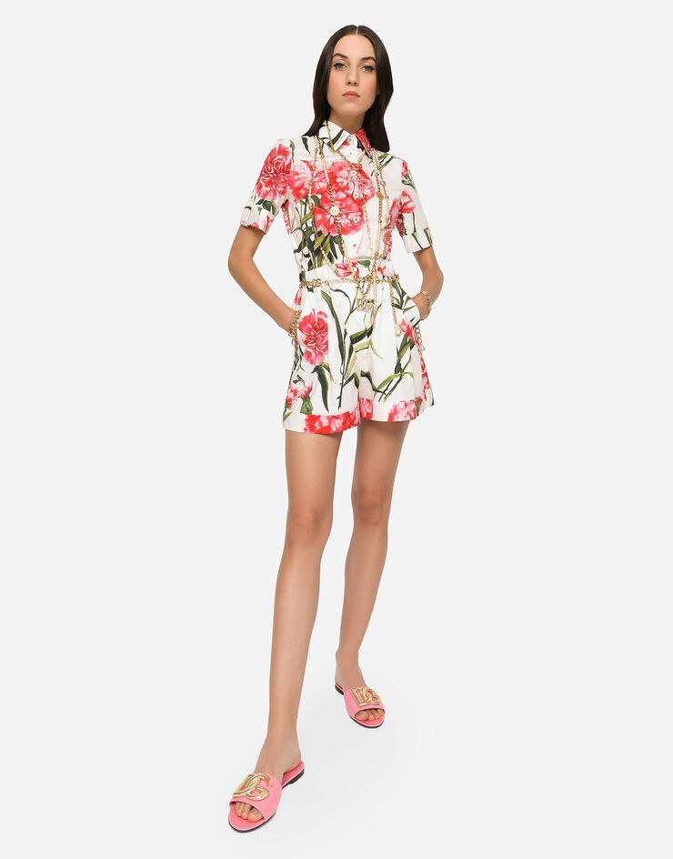 Dolce & Gabbana Carnation-print poplin playsuit | REVERSIBLE