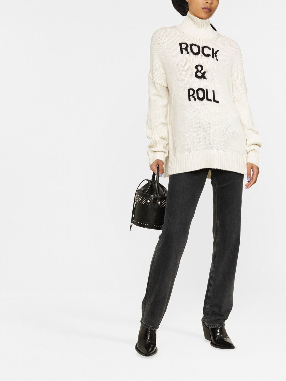 Zadig & Voltaire Rock & Roll intarsia-knit roll-neck jumper | REVERSIBLE