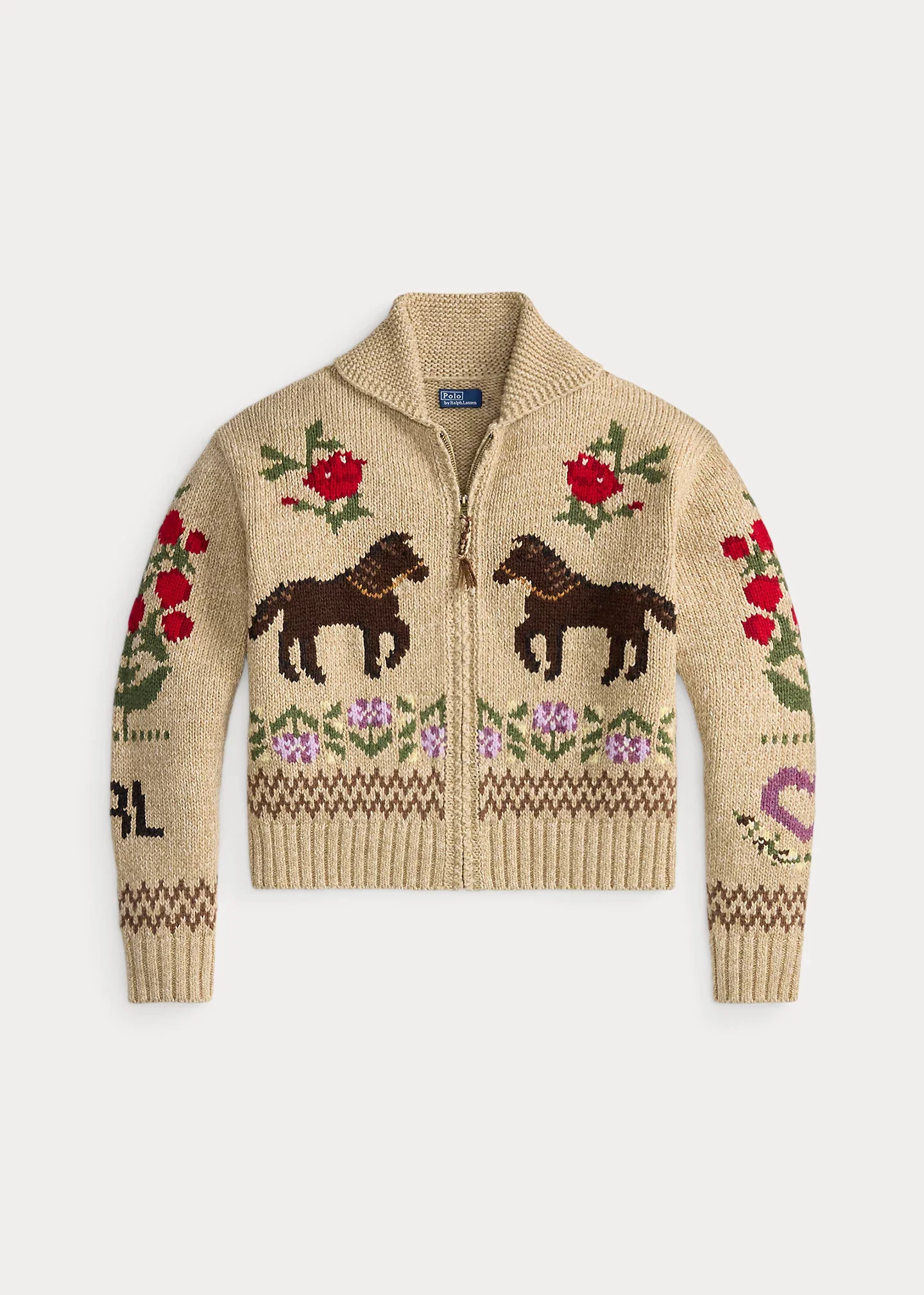 Polo Ralph Lauren Intarsa-Knit Cotton-Wool Shawl Cardigan ...