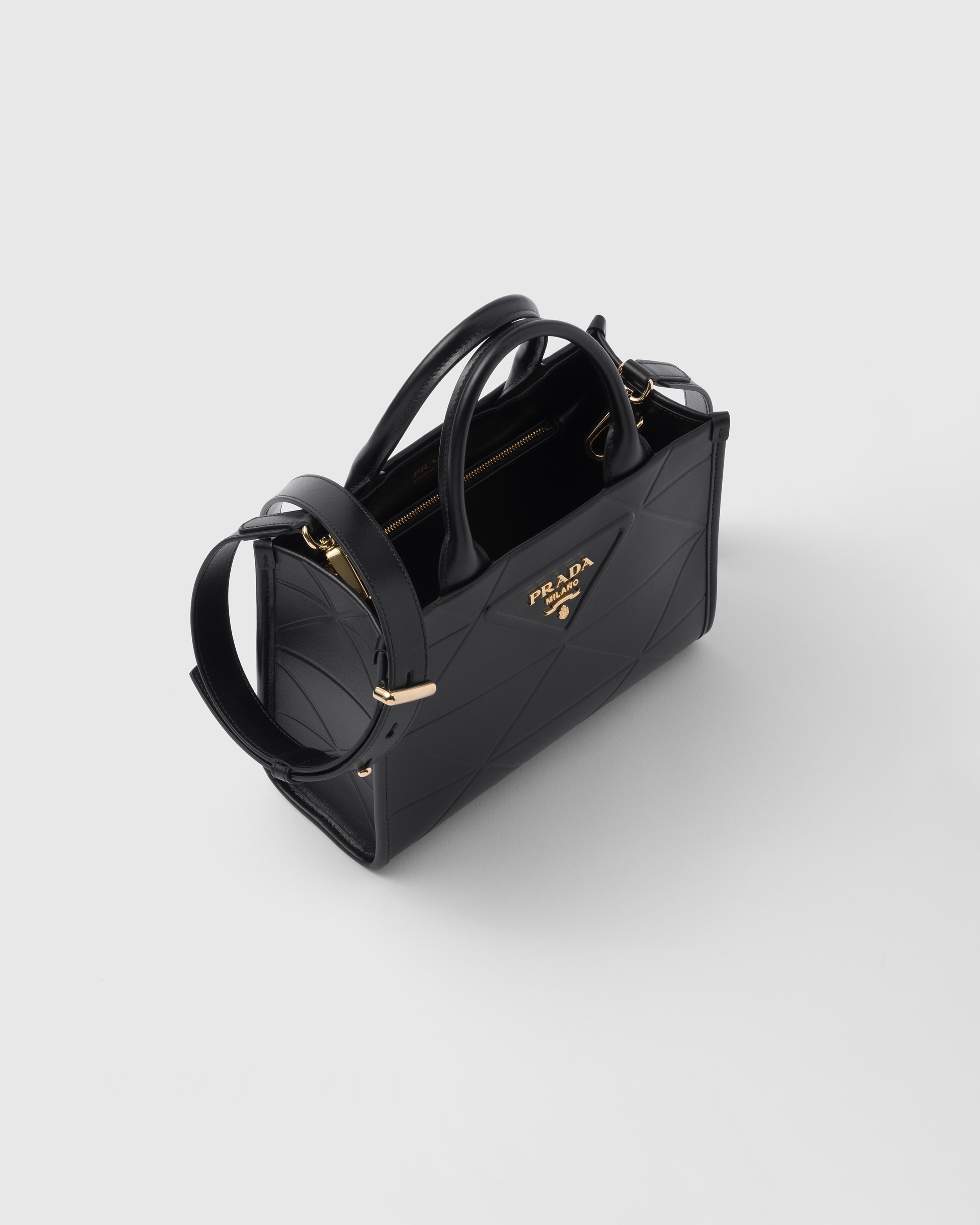 Prada Mini Prada Symbole leather bag with stitching | REVERSIBLE