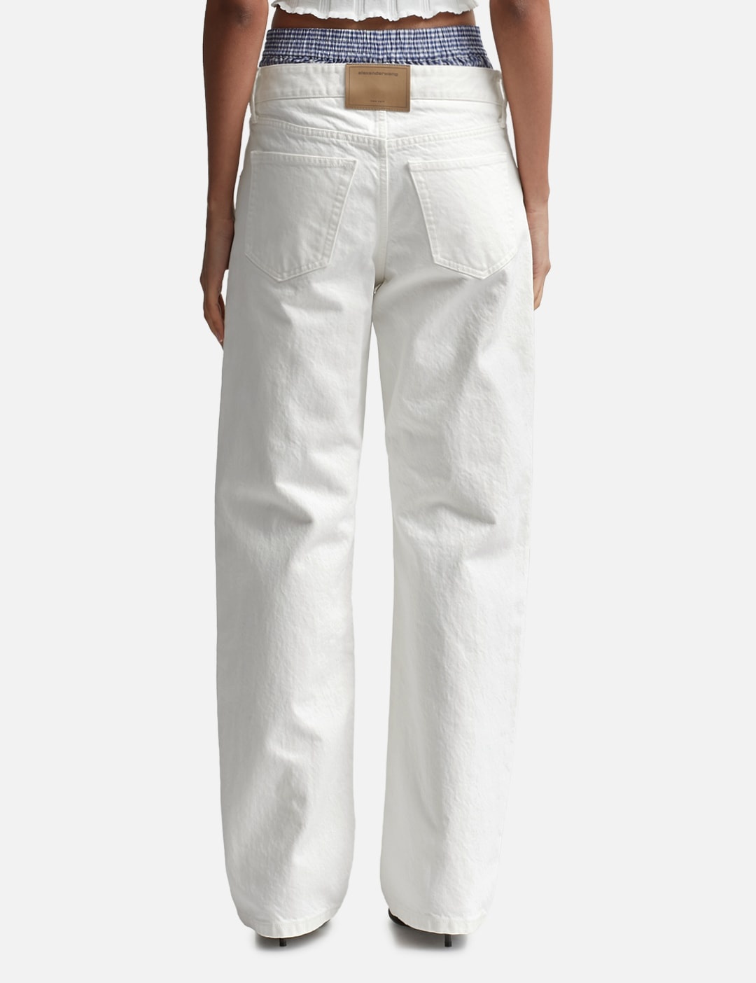 alexanderwang.t LAYERED BOXER SKATER JEAN IN DENIM | REVERSIBLE