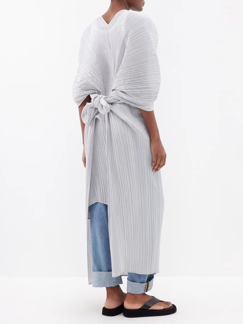 Pleats Please Issey Miyake Madame technical-pleated multi-way scarf top ...