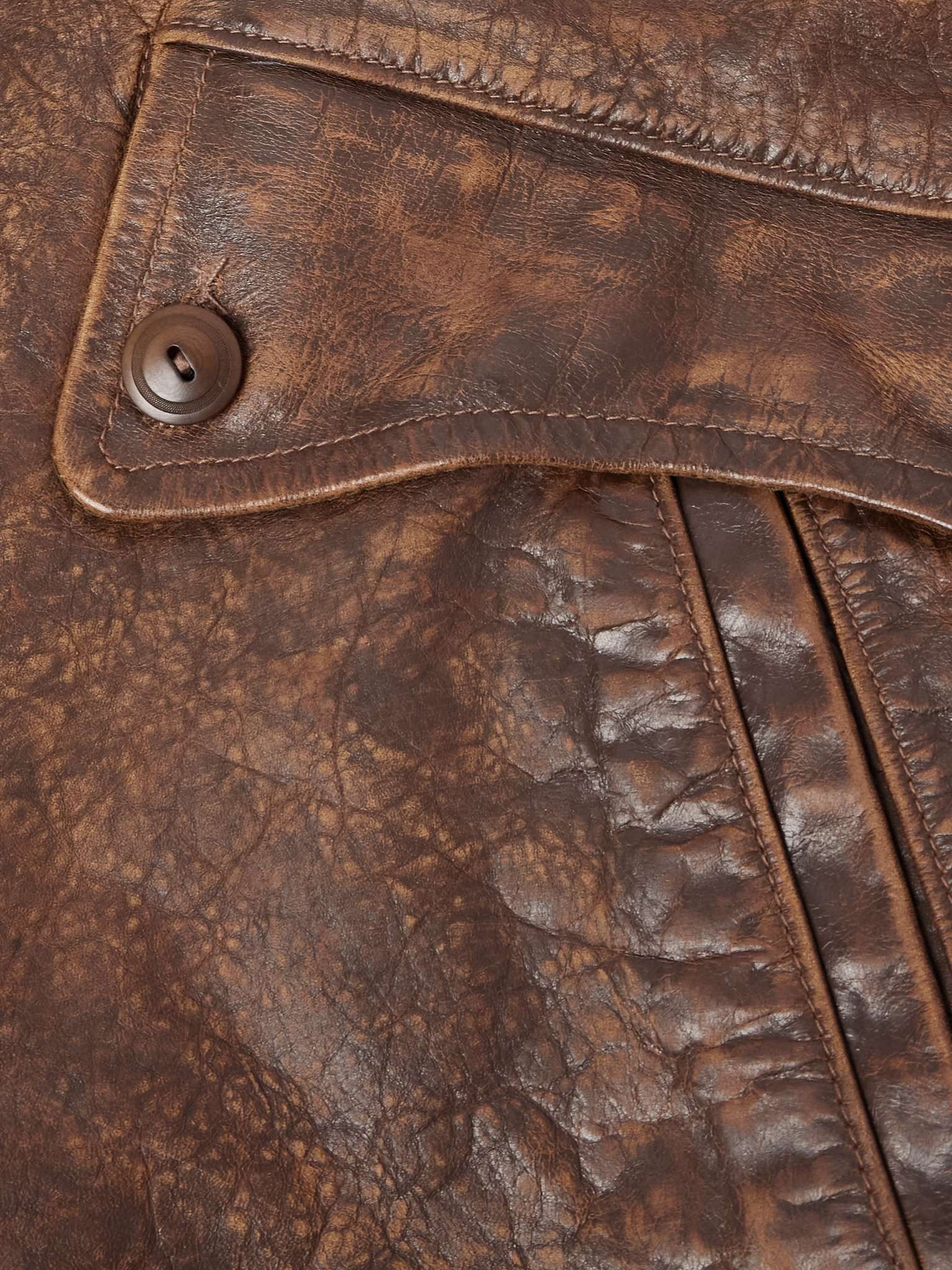 RRL by Ralph Lauren Thurston Shearling-Trimmed Distressed Leather ...