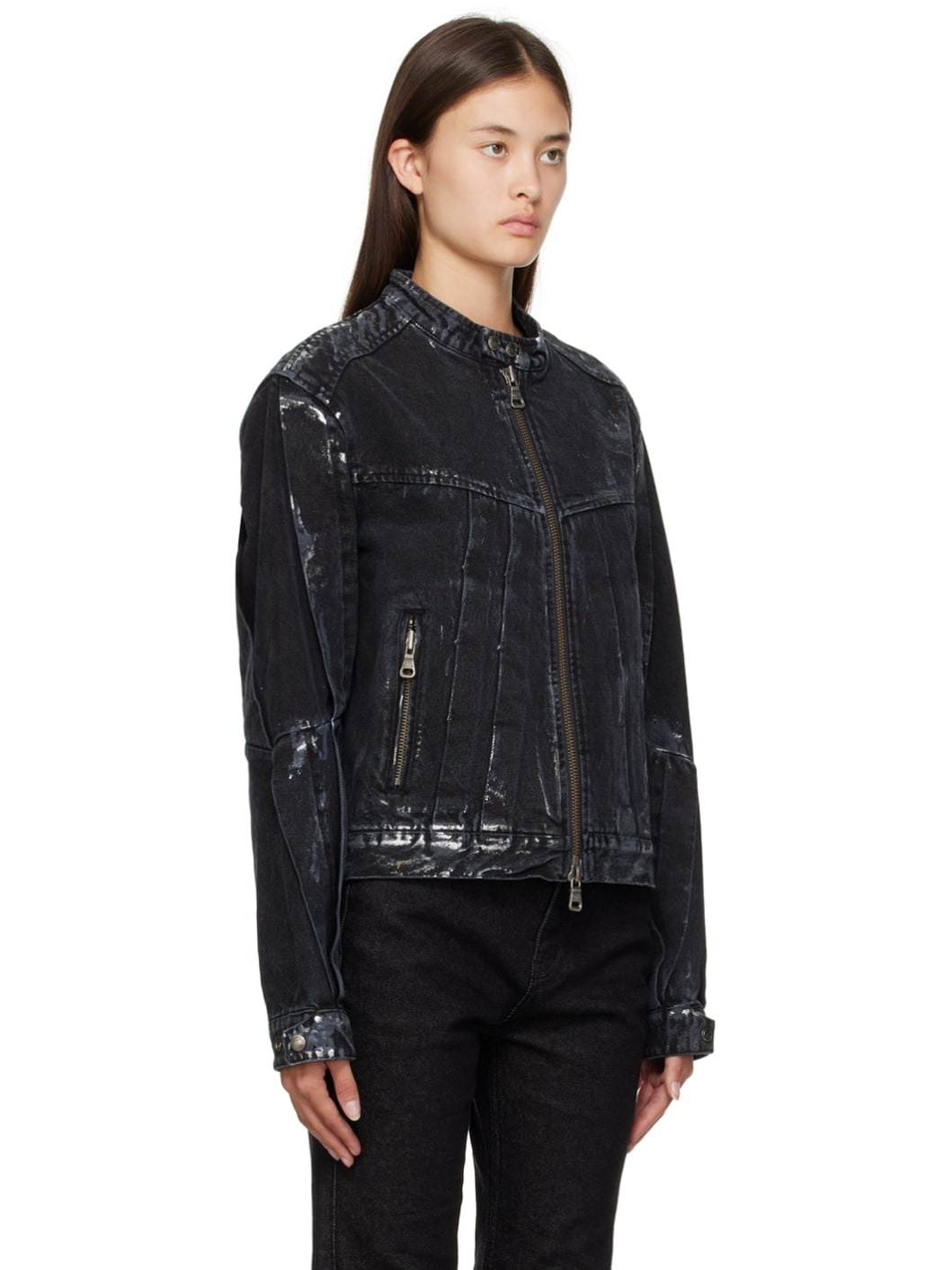 Andersson Bell Black Zip Denim Jacket | REVERSIBLE