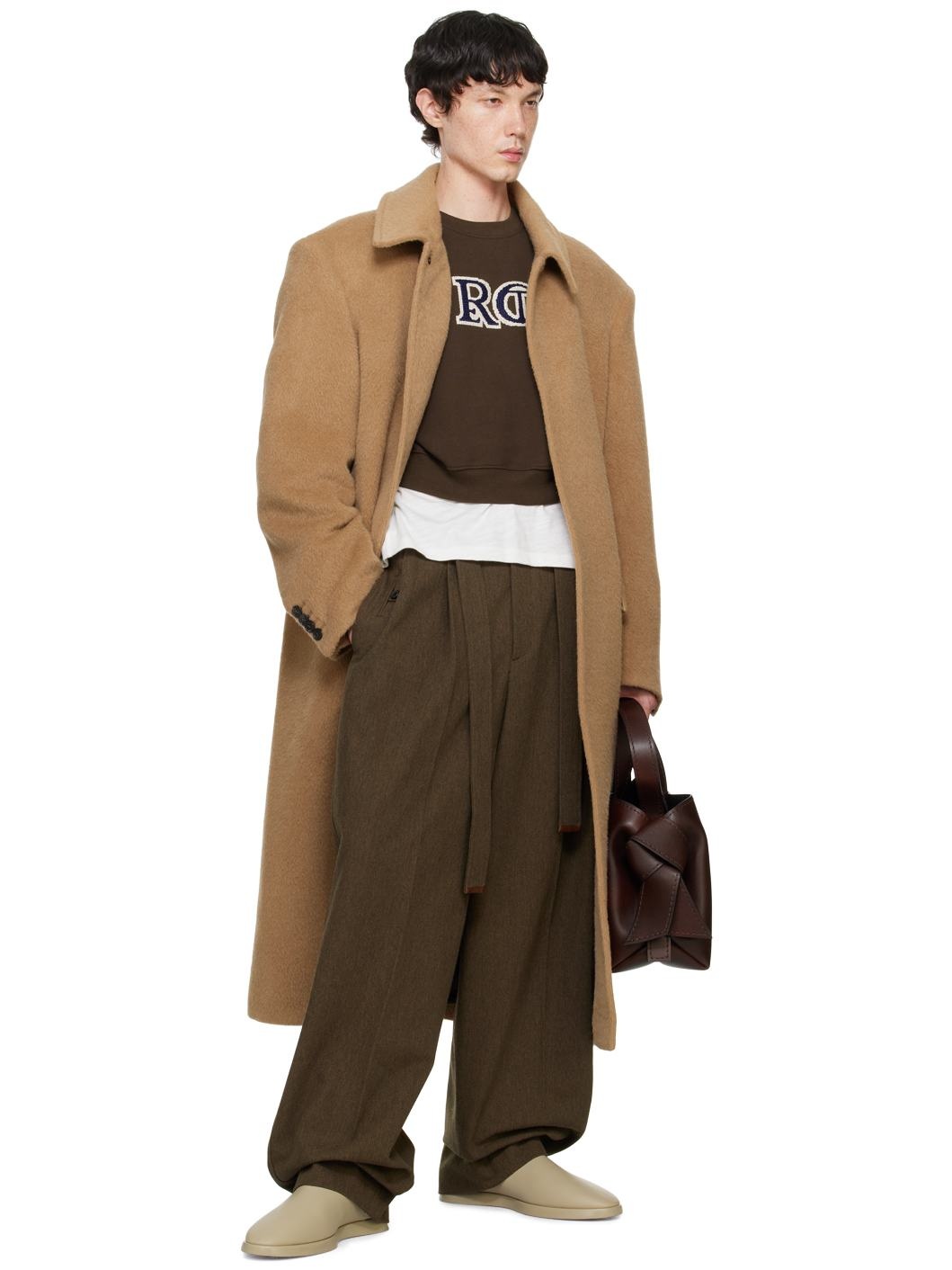 RECTO Tan Balmacaan Coat | REVERSIBLE