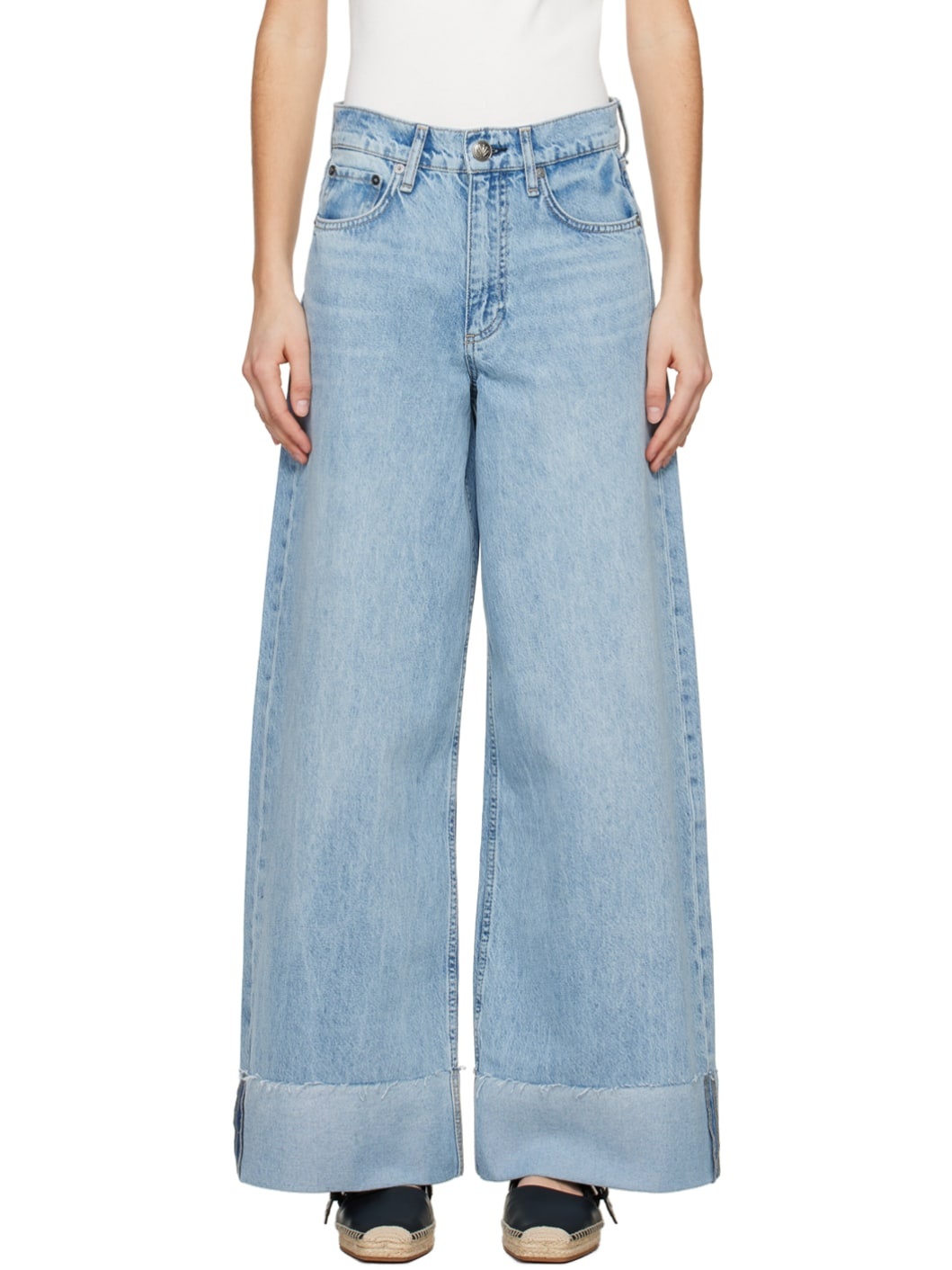 Rag And Bone Blue Sofie Jeans Reversible