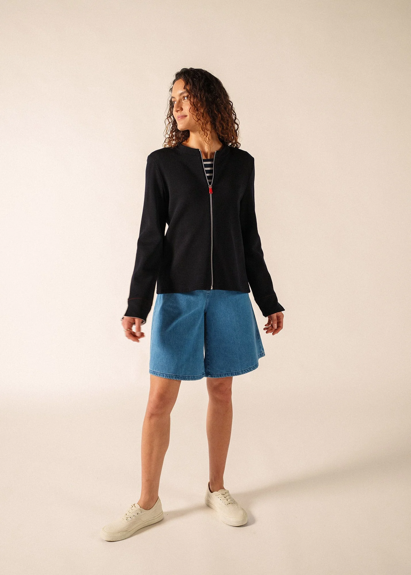 SAINT JAMES LA ROCHELLE Zip Jacket - 0455 LA ROCHELLE-NAVY | REVERSIBLE