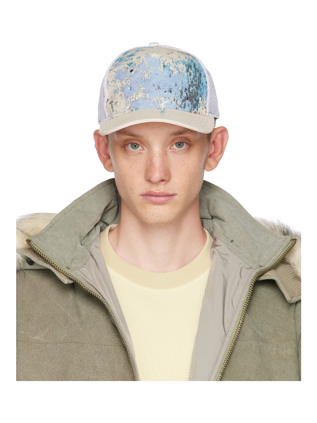 Greg Lauren Off-White Paint Splattered Cap | REVERSIBLE