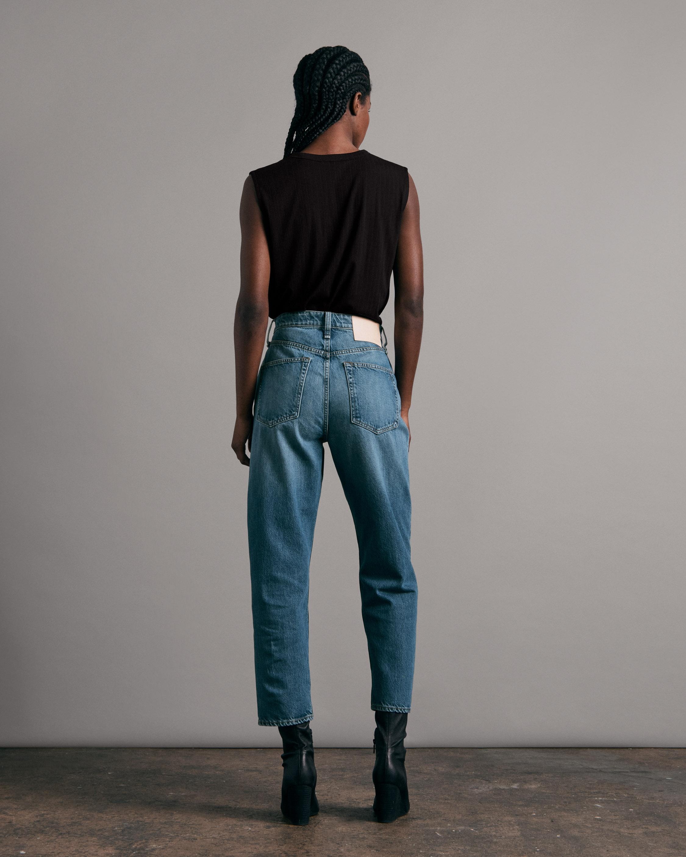 rag & bone Alissa Straight - Gypsum High-Rise Rigid Jean | REVERSIBLE