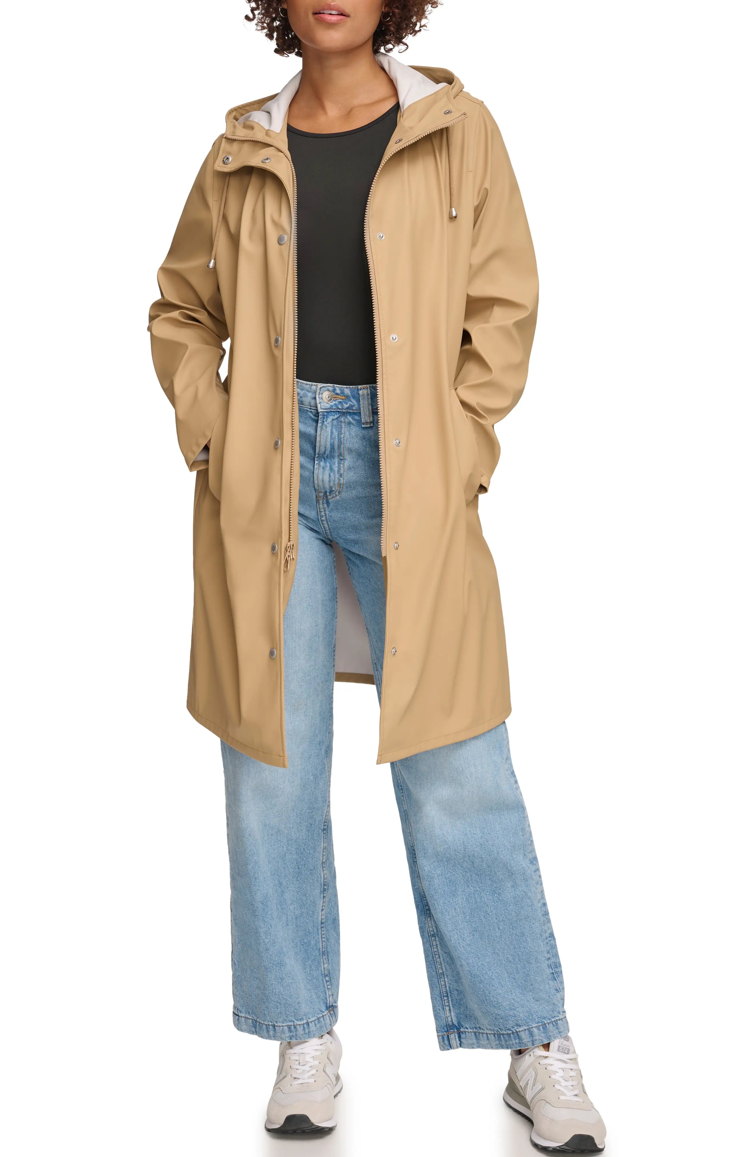 Levi's Water Resistant Hooded Long Rain Jacket | REVERSIBLE