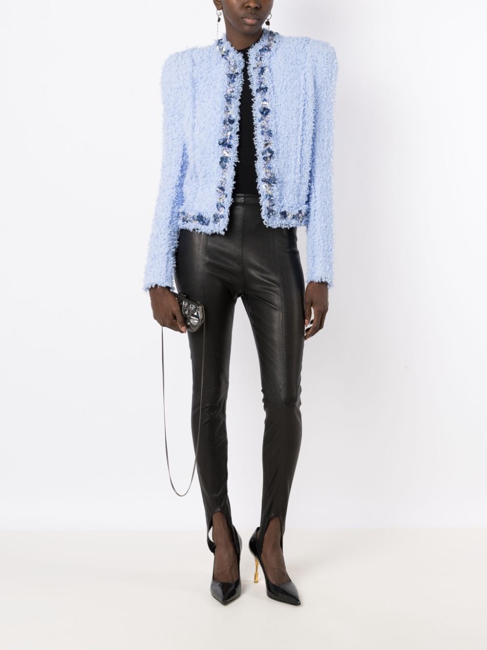 Balmain high-waisted leather trousers | REVERSIBLE