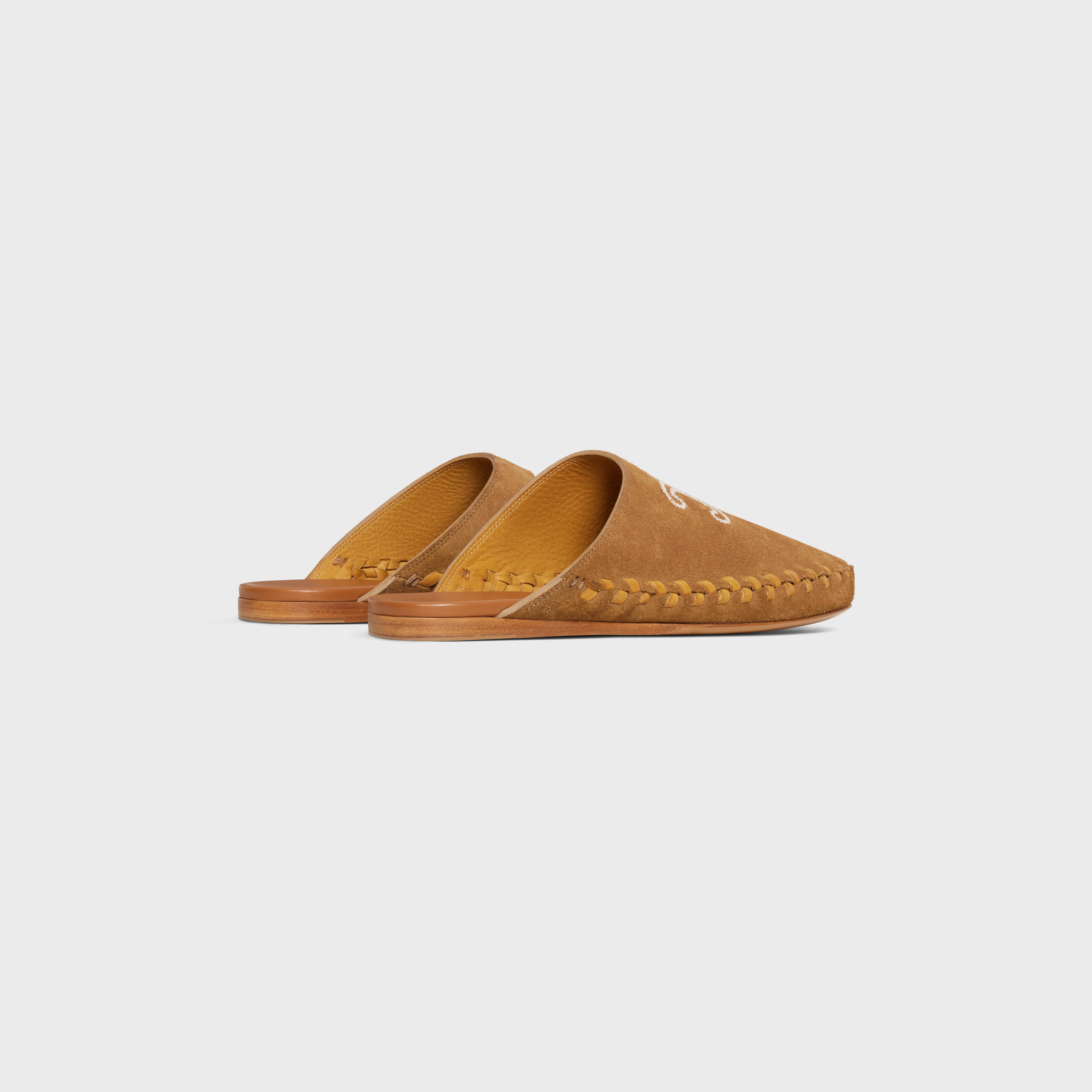 CELINE CELINE MARLOU TRIOMPHE MULE in Suede Calfskin | REVERSIBLE