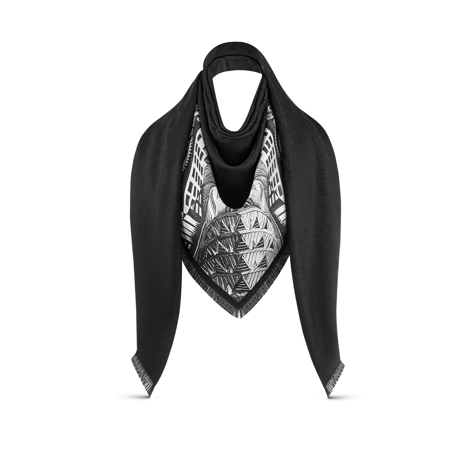 Louis Vuitton LV Buildings Monogram Shawl | REVERSIBLE
