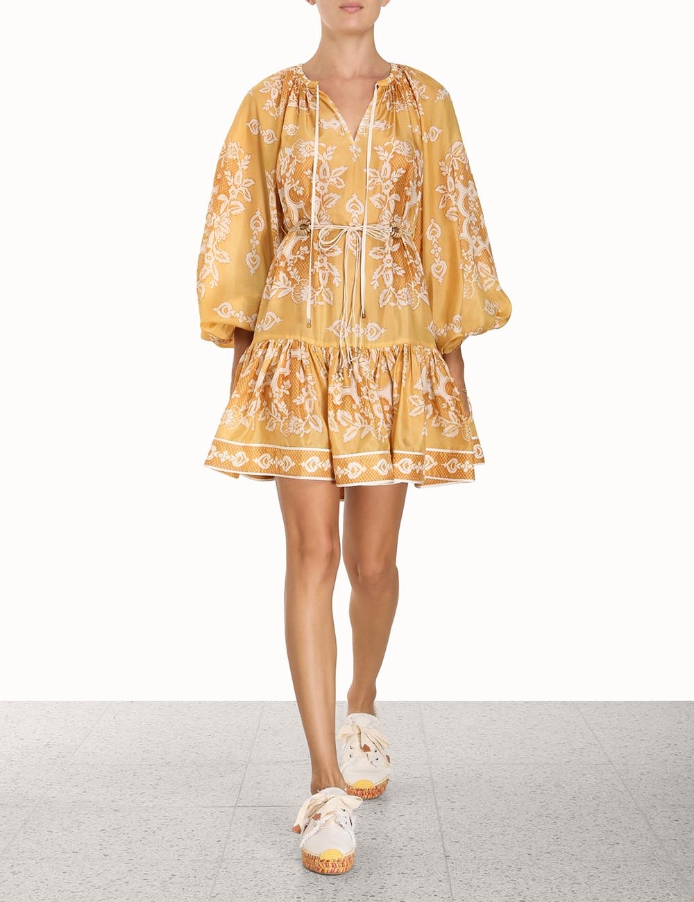 Zimmermann RAIE TIERED BILLOW MINI DRESS | REVERSIBLE