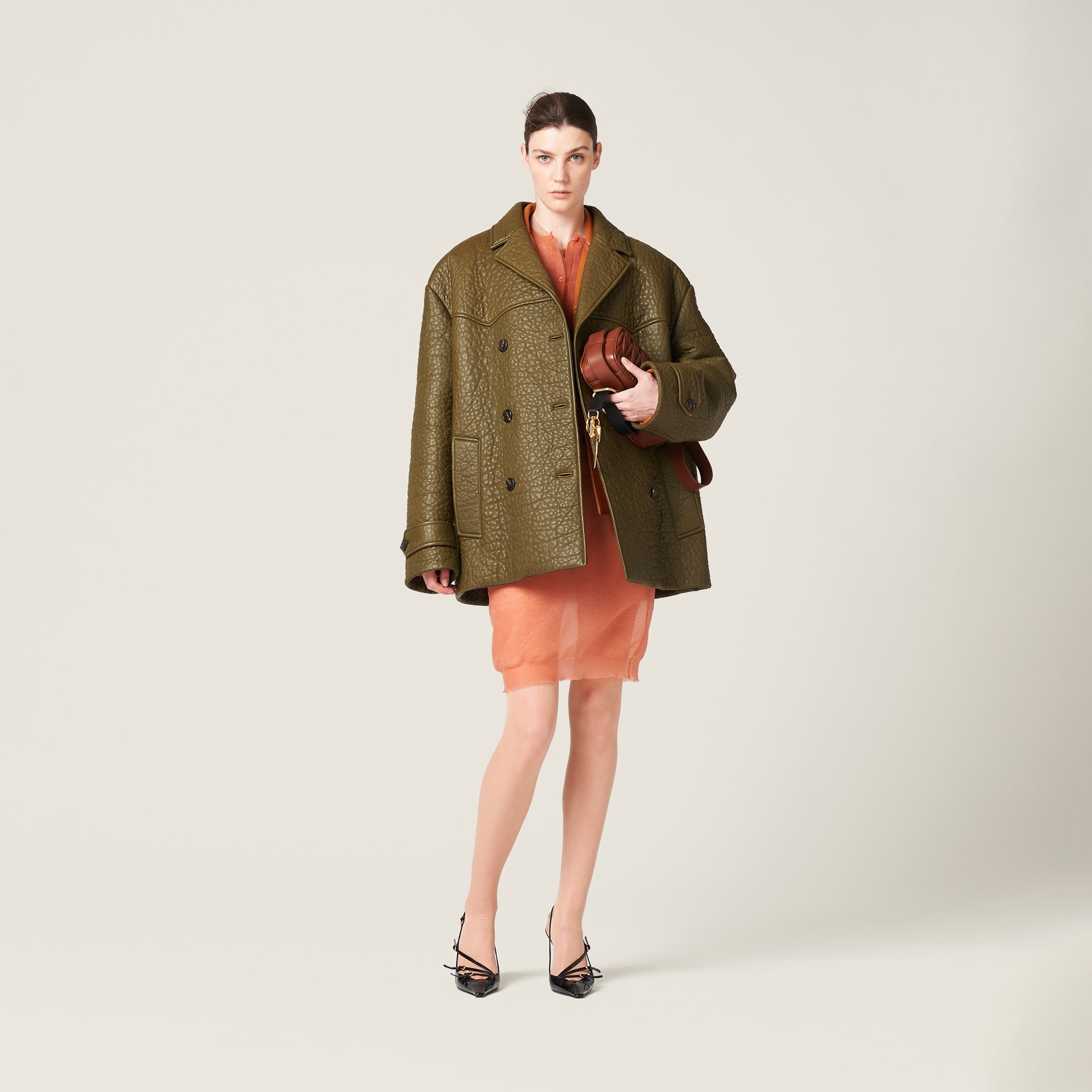 Miu Miu Double-breasted nappa leather jacket | REVERSIBLE