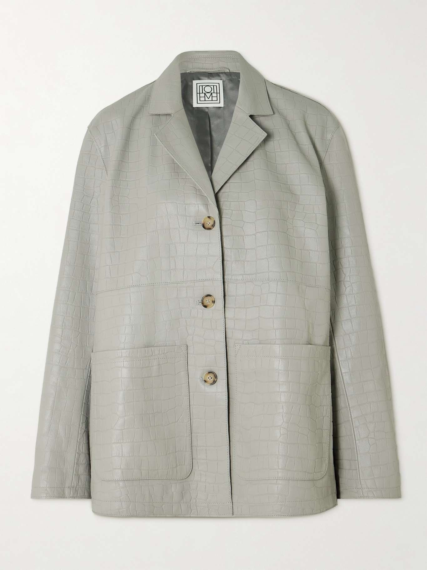 Totême Easy croc-effect leather jacket | REVERSIBLE