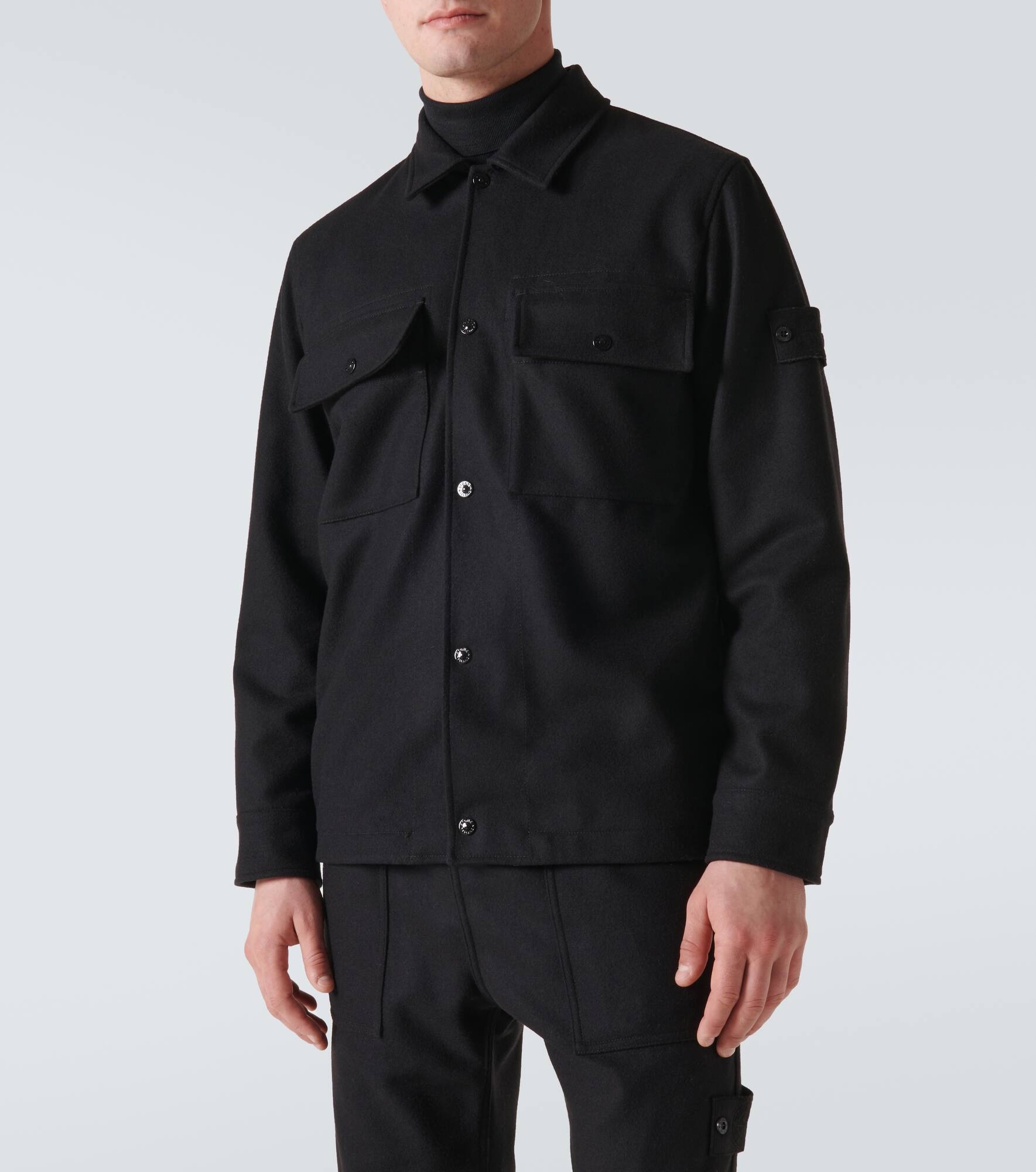 Stone Island Ghost Compass wool-blend overshirt | REVERSIBLE
