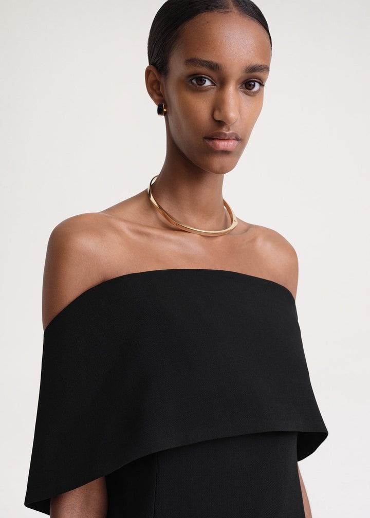 Totême Off-Shoulder evening top black | REVERSIBLE