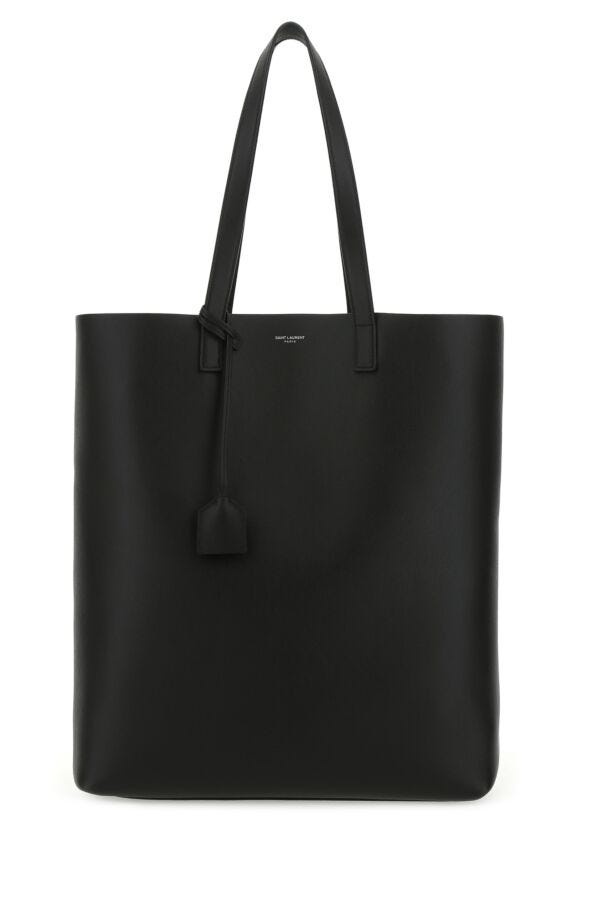 SAINT LAURENT Saint Laurent Man Black Leather Bold Shopping Bag | luosophy | REVERSIBLE