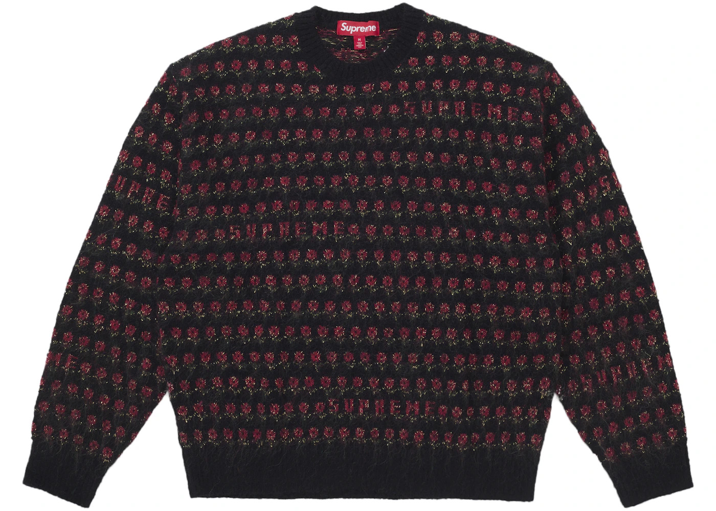 Supreme Supreme Flowers Metallic Sweater Black | REVERSIBLE