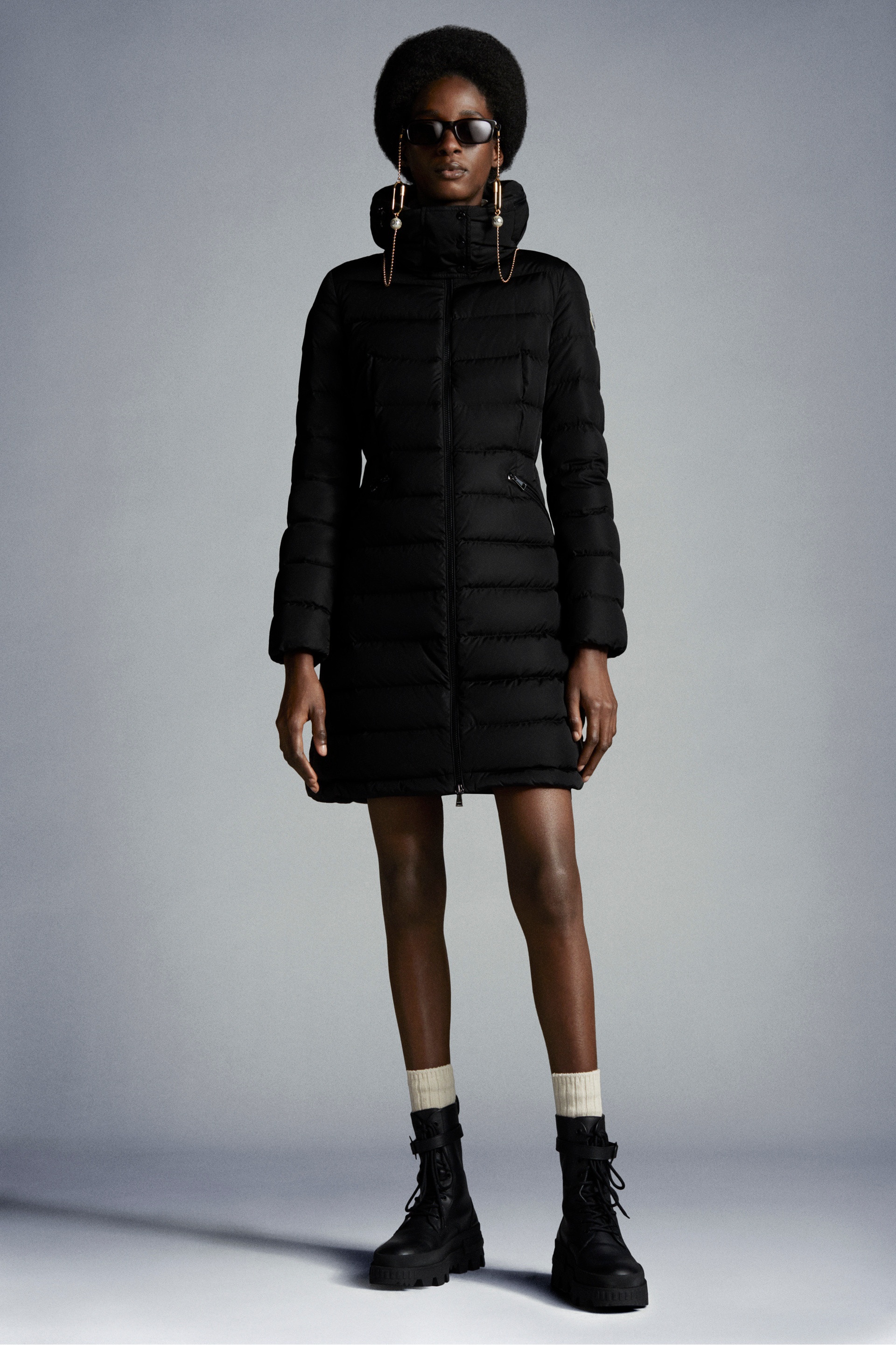 Moncler Flammette Long Down Jacket | REVERSIBLE