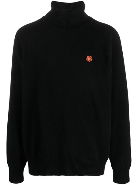 KENZO Wool turtleneck sweater with boke flower KENZO Wool turtleneck sweater with boke flower