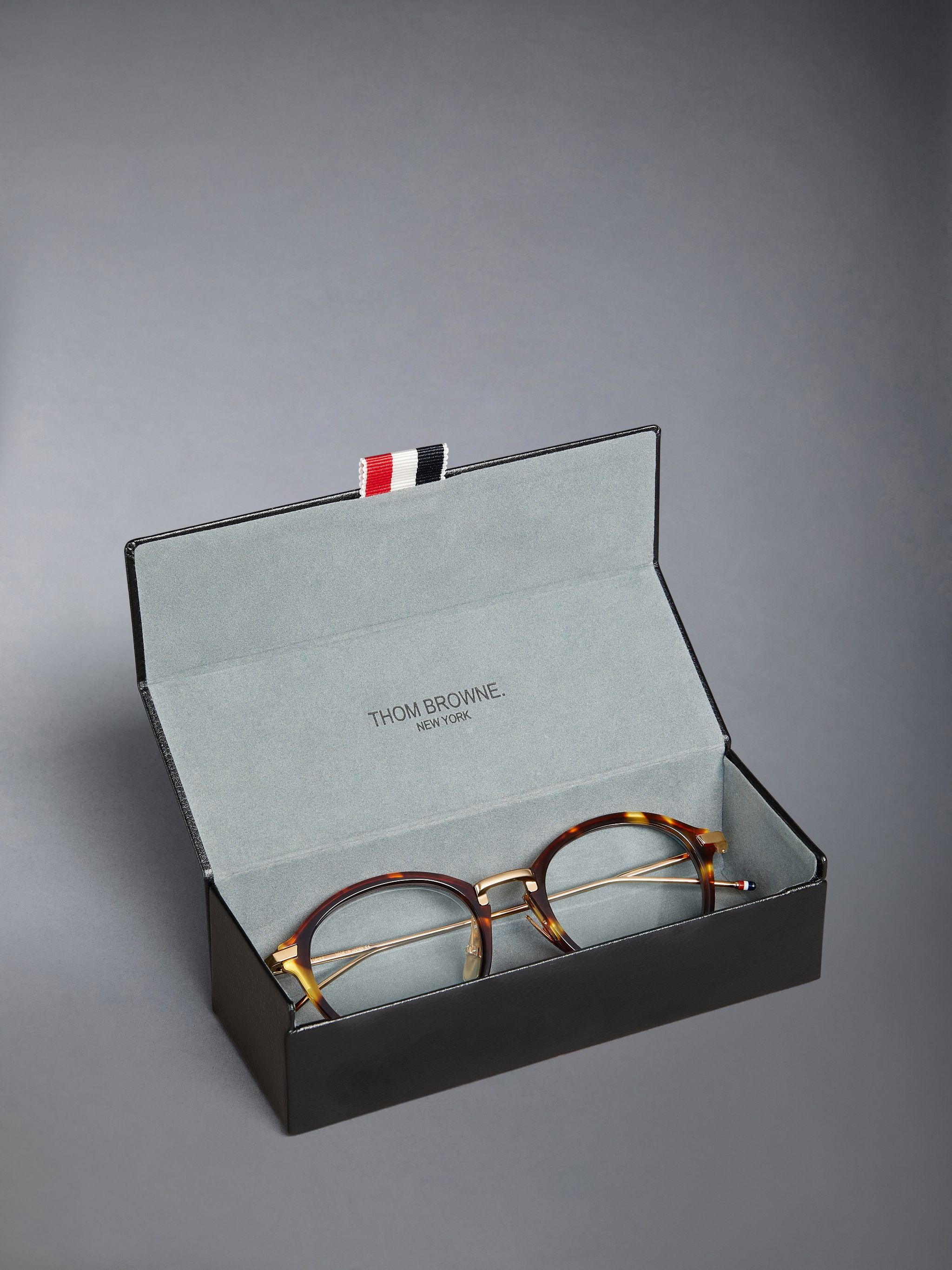 Thom Browne Tortoise Acetate And Titanium Round Eyeglasses | REVERSIBLE