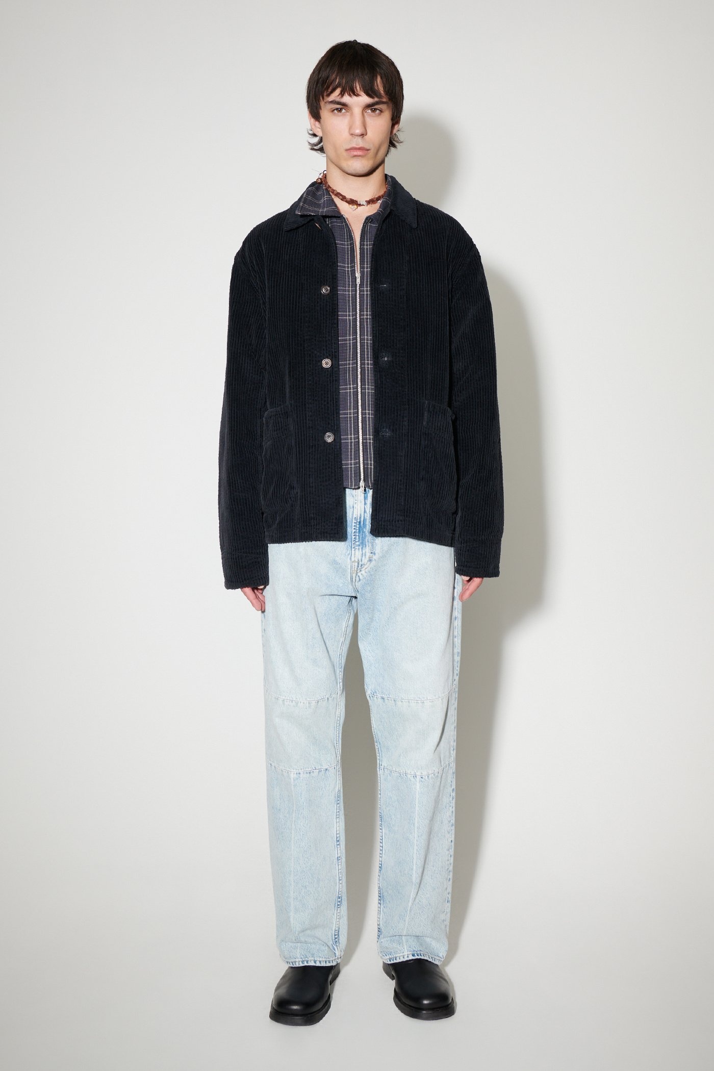 Our Legacy Archive Box Jacket Worn Black Rustic Cord | REVERSIBLE