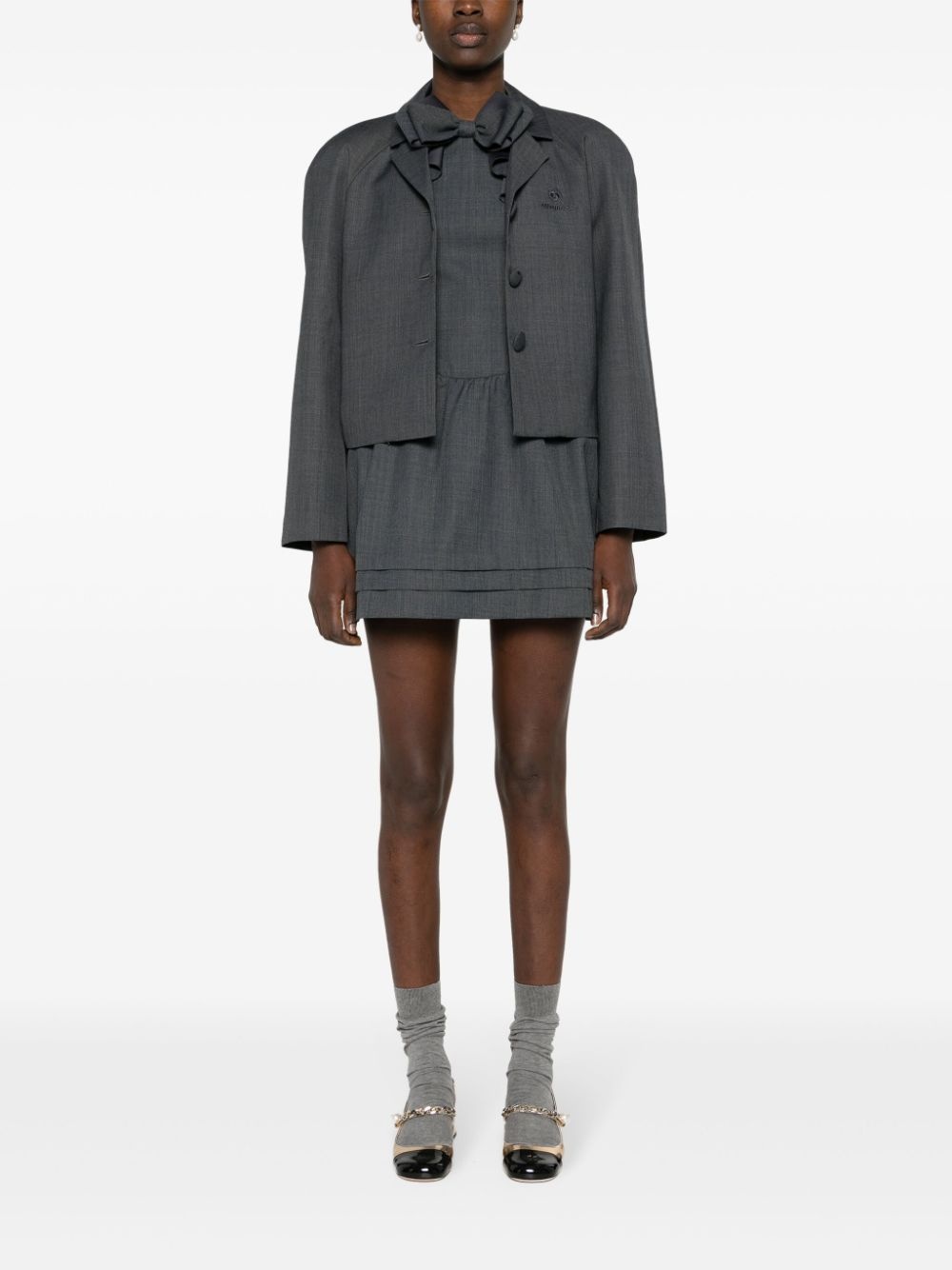 SHUSHU/TONG logo-embroidered chambray jacket | REVERSIBLE