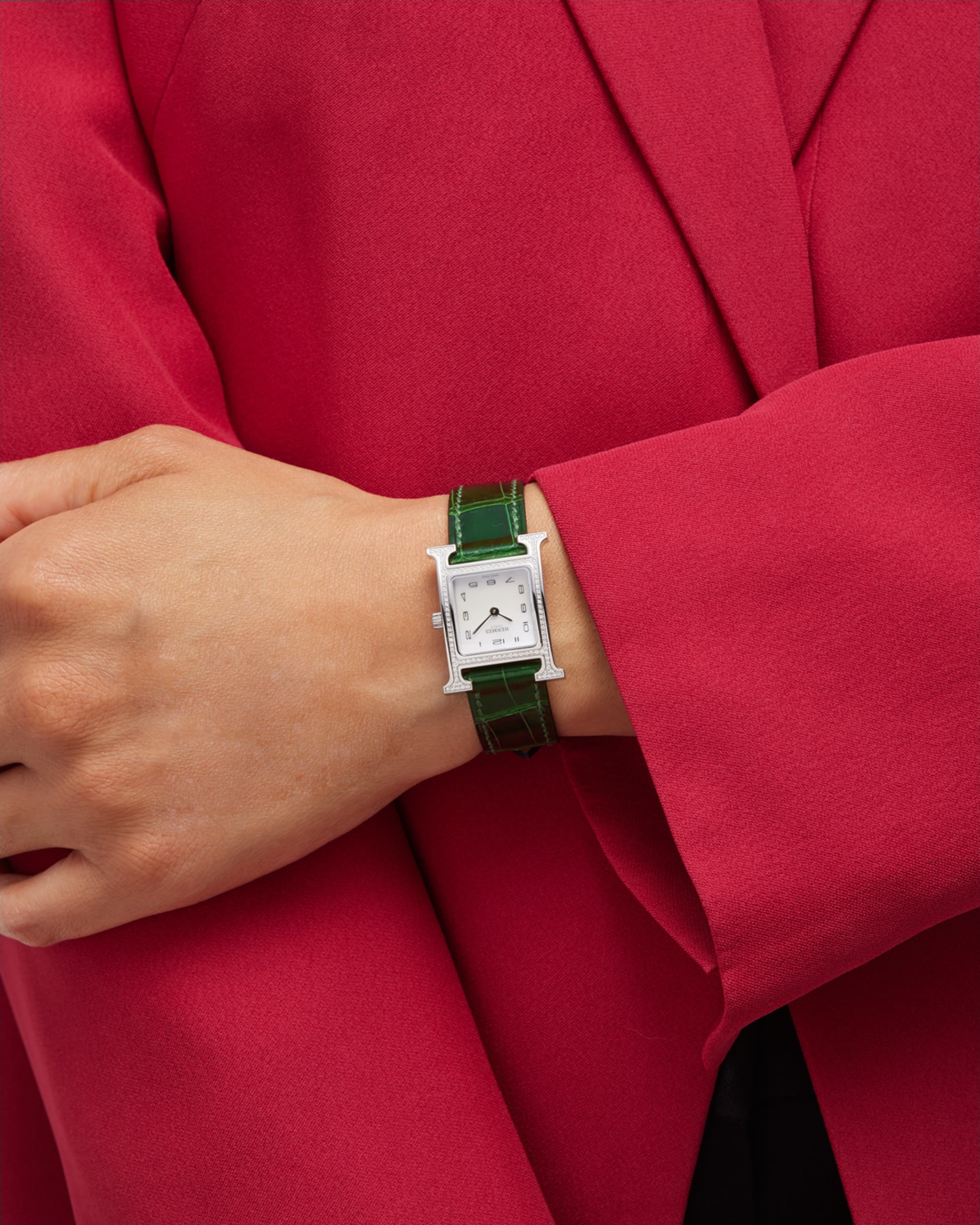 Hermès Heure H Watch with Diamonds, 25mm | REVERSIBLE