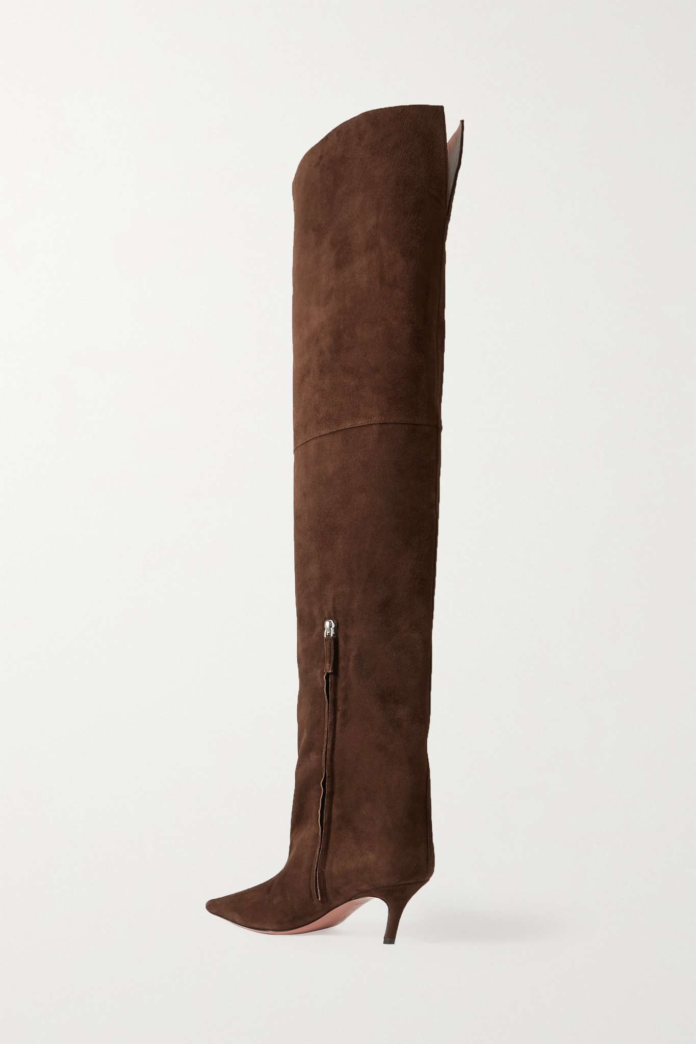 Amina Muaddi Fiona suede over-the-knee boots | REVERSIBLE