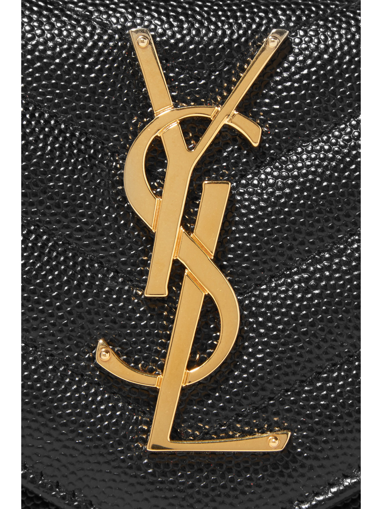 SAINT LAURENT Monogramme Quilted Textured-leather Wallet | REVERSIBLE