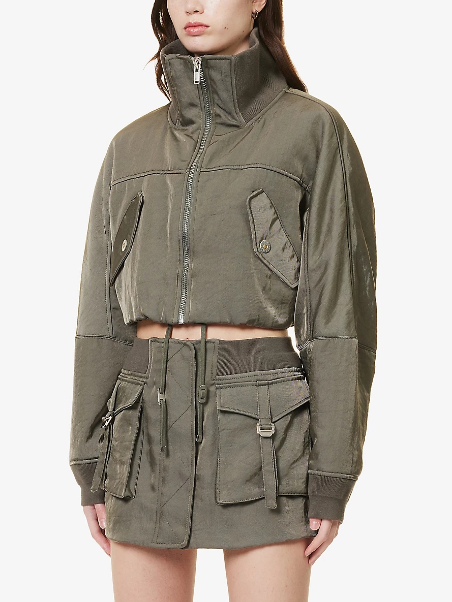 Dion Lee High-neck cropped shell jacket | REVERSIBLE