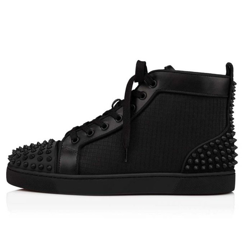 Christian Louboutin Lou Spikes 2 BLACK/BLACK MAT | REVERSIBLE