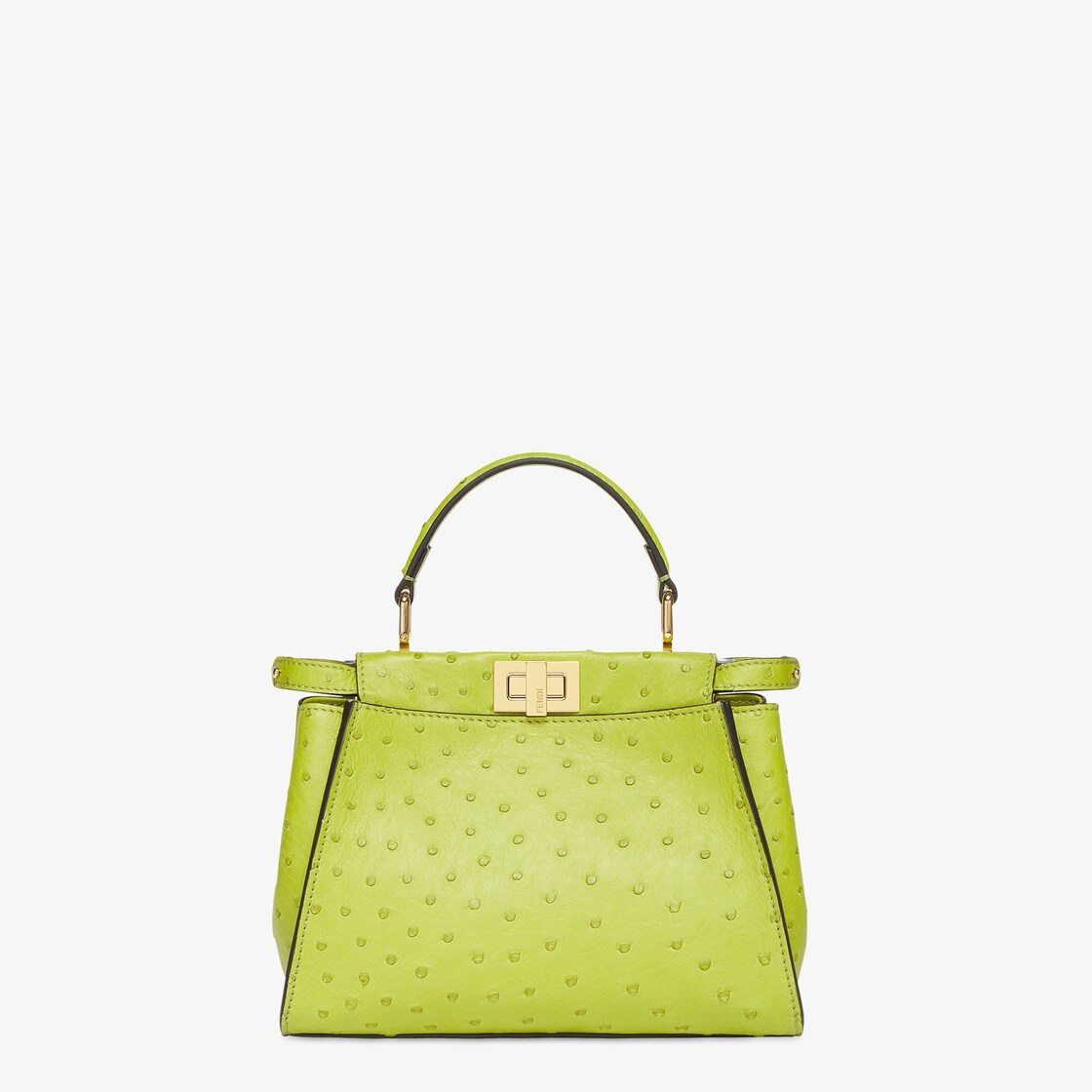 FENDI Acid green ostrich leather bag | REVERSIBLE
