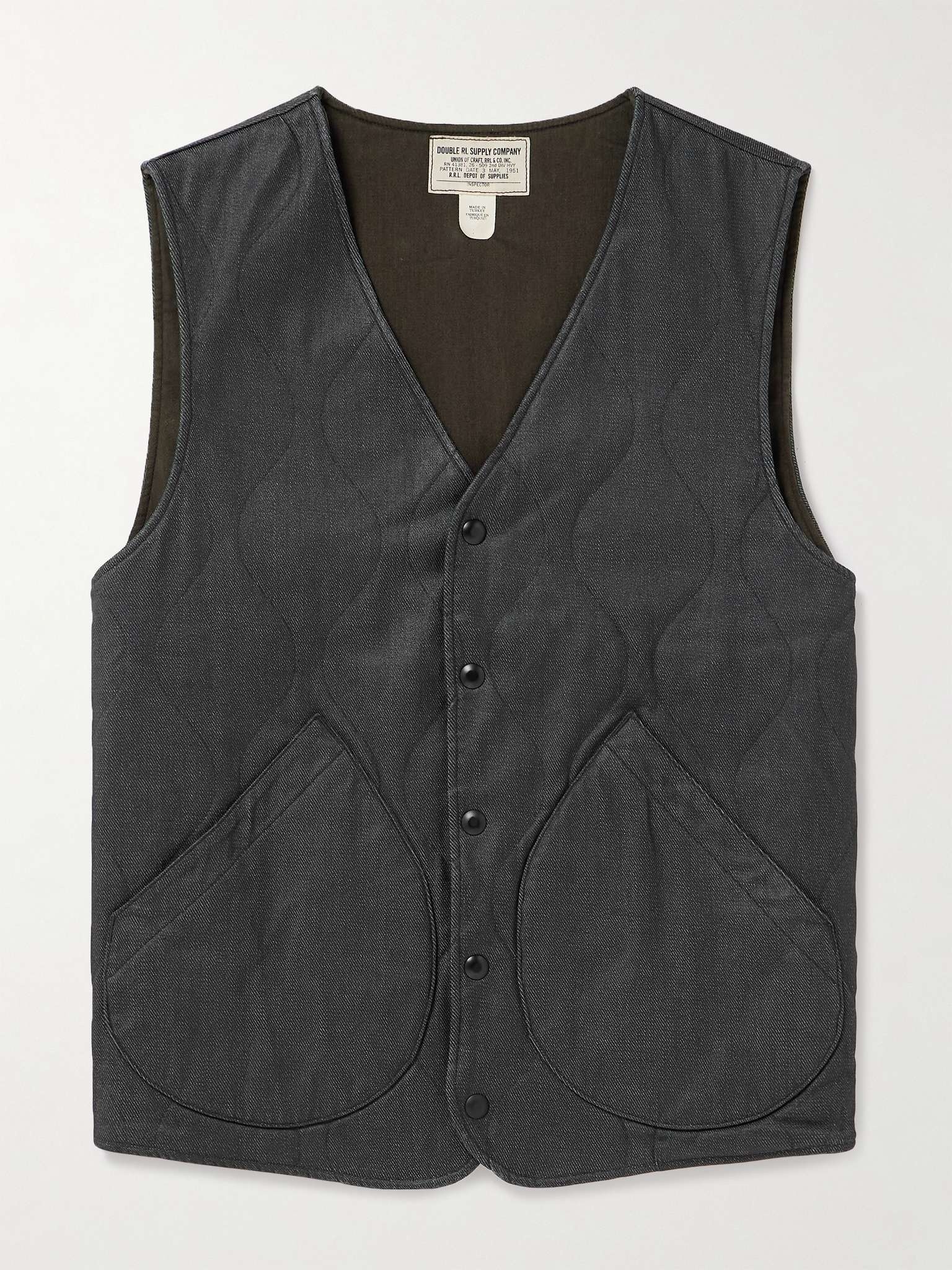 RRL by Ralph Lauren Hudson Quilted Denim Gilet | REVERSIBLE